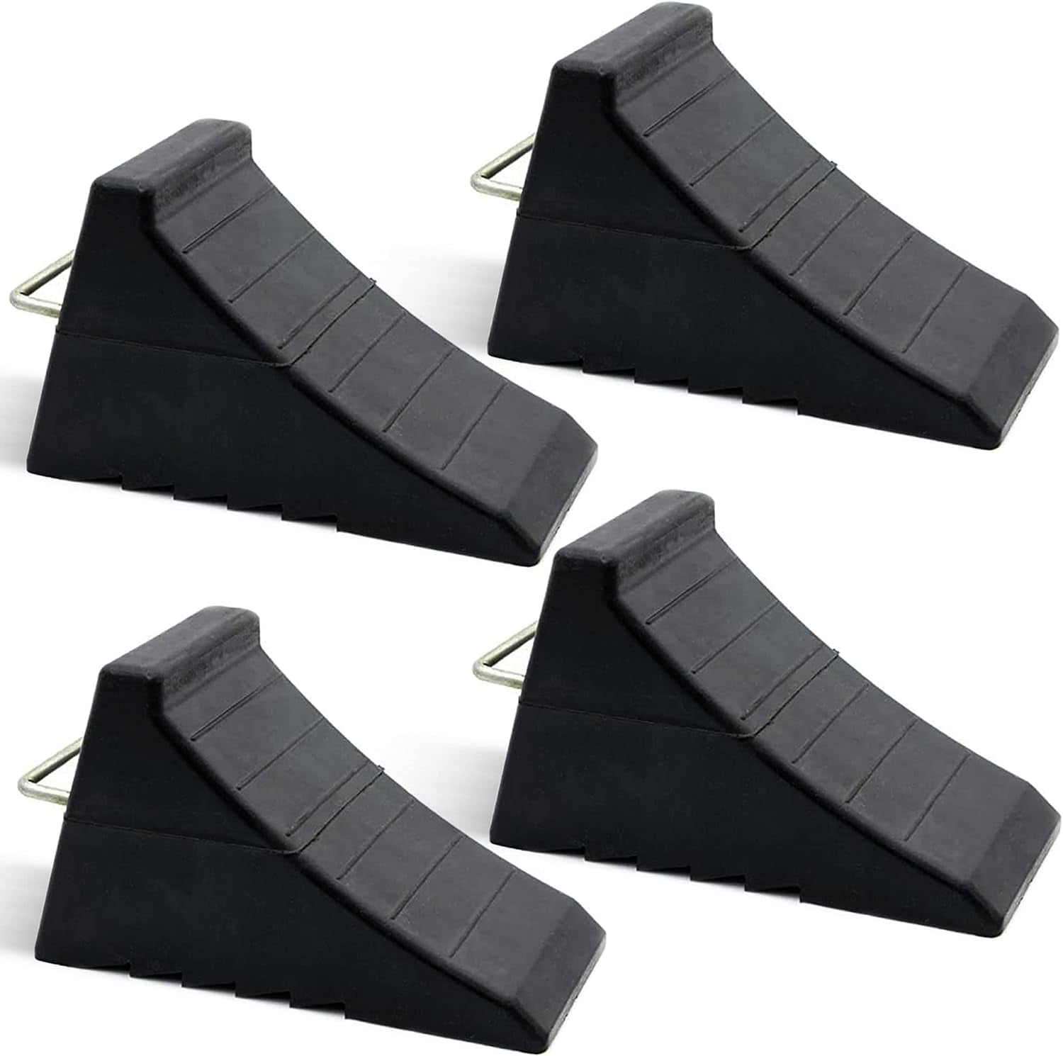 SAIYA - Heavy Duty Rubber Wheel Chocks w/Steel Tie Off Handles - RV ...