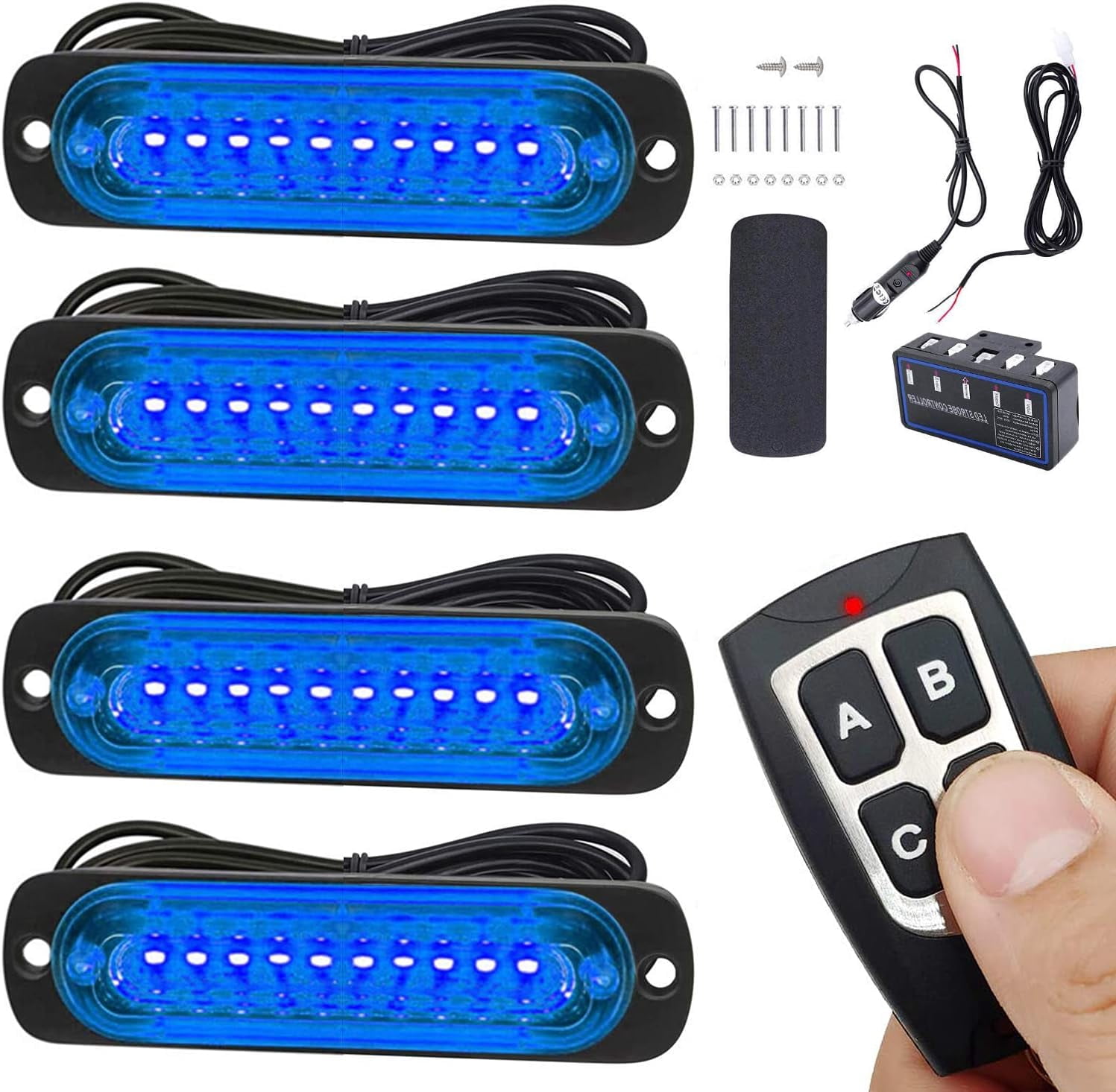 SAIYA Led Warning Lights, 4pcs Emergency Warning Caution Hazard ...