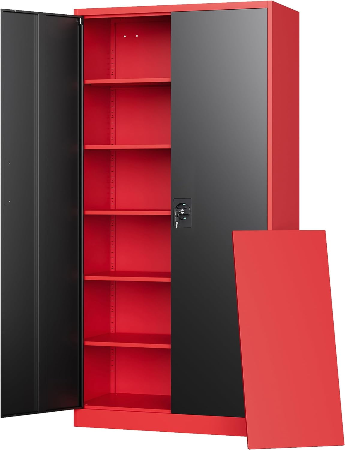 SAIYA Metal Storage Cabinets with Lock, 71" Tall Locker Organizer Steel ...