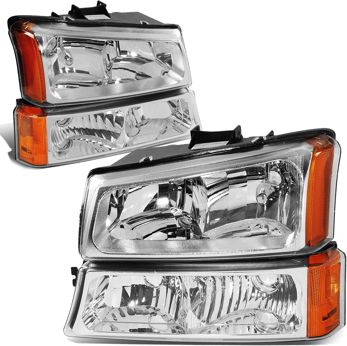 SAIYA Pair Headlight Assembly Compatible with 2003-2006 Chevy Silverado ...