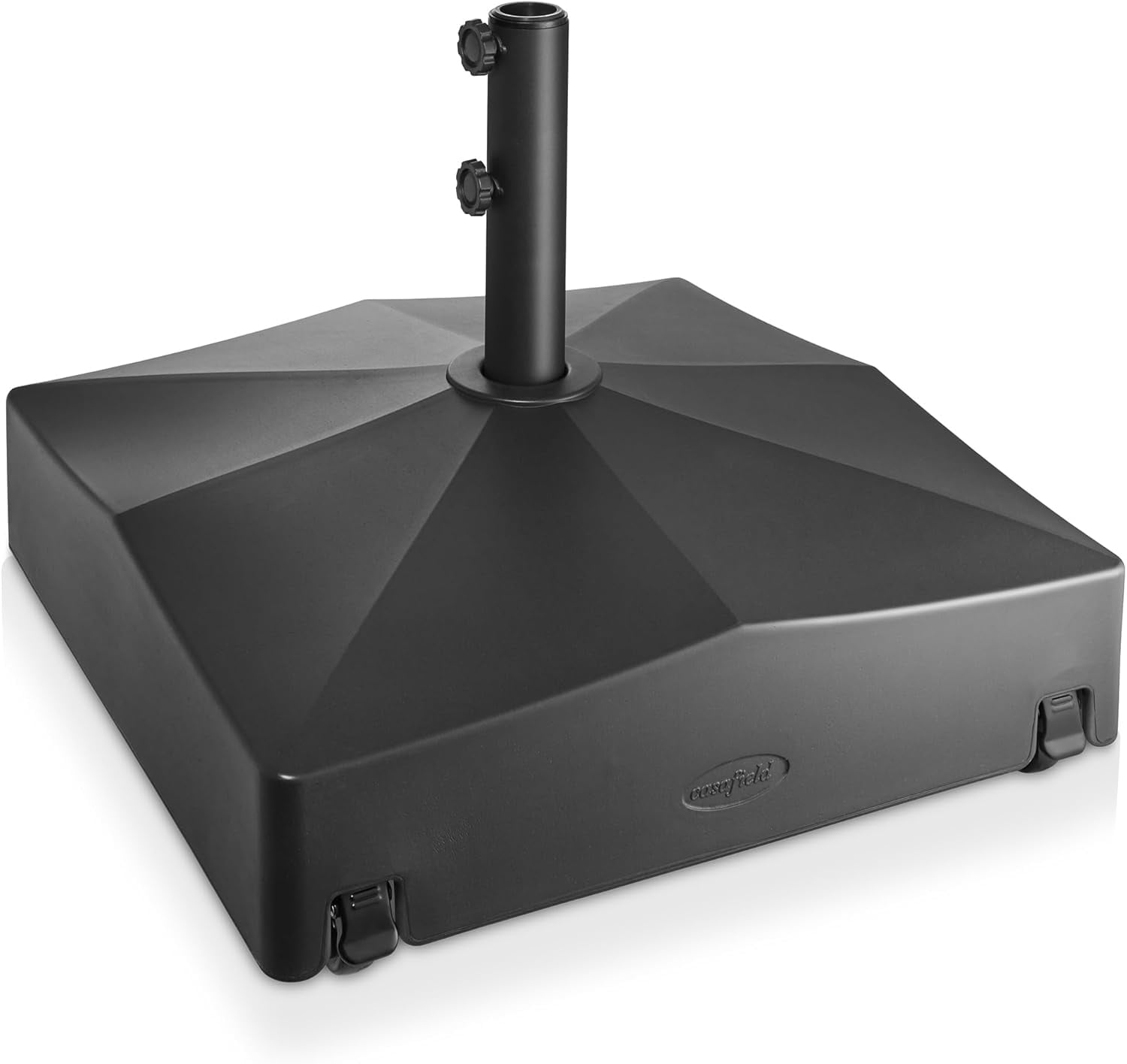 SAIYA Patio Umbrella Base, 131lb Capacity, Fillable Heavy Duty Rolling ...