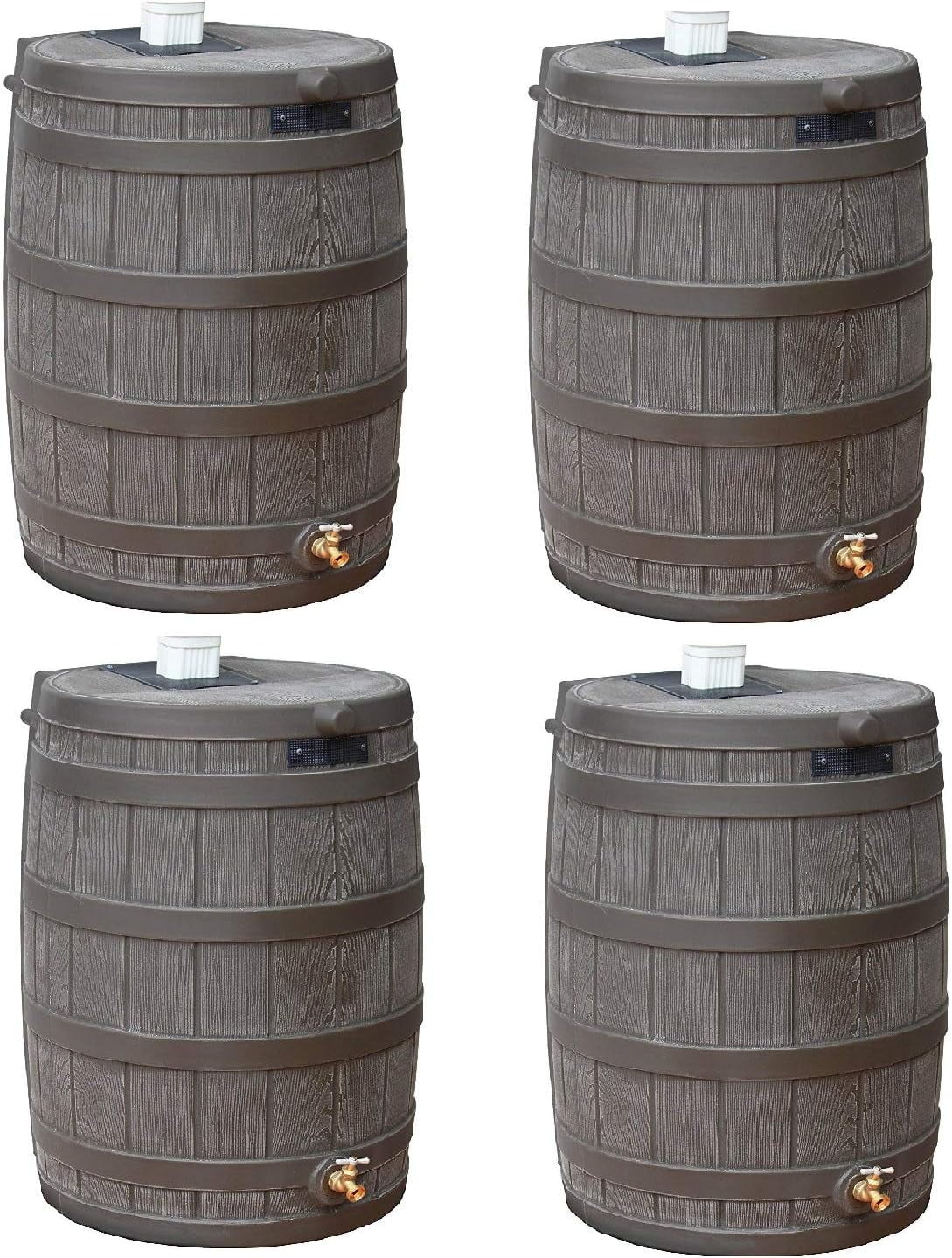 SAIYA Rain Wizard 50 Gallon Plastic Outdoor Home Rain Barrel Water ...