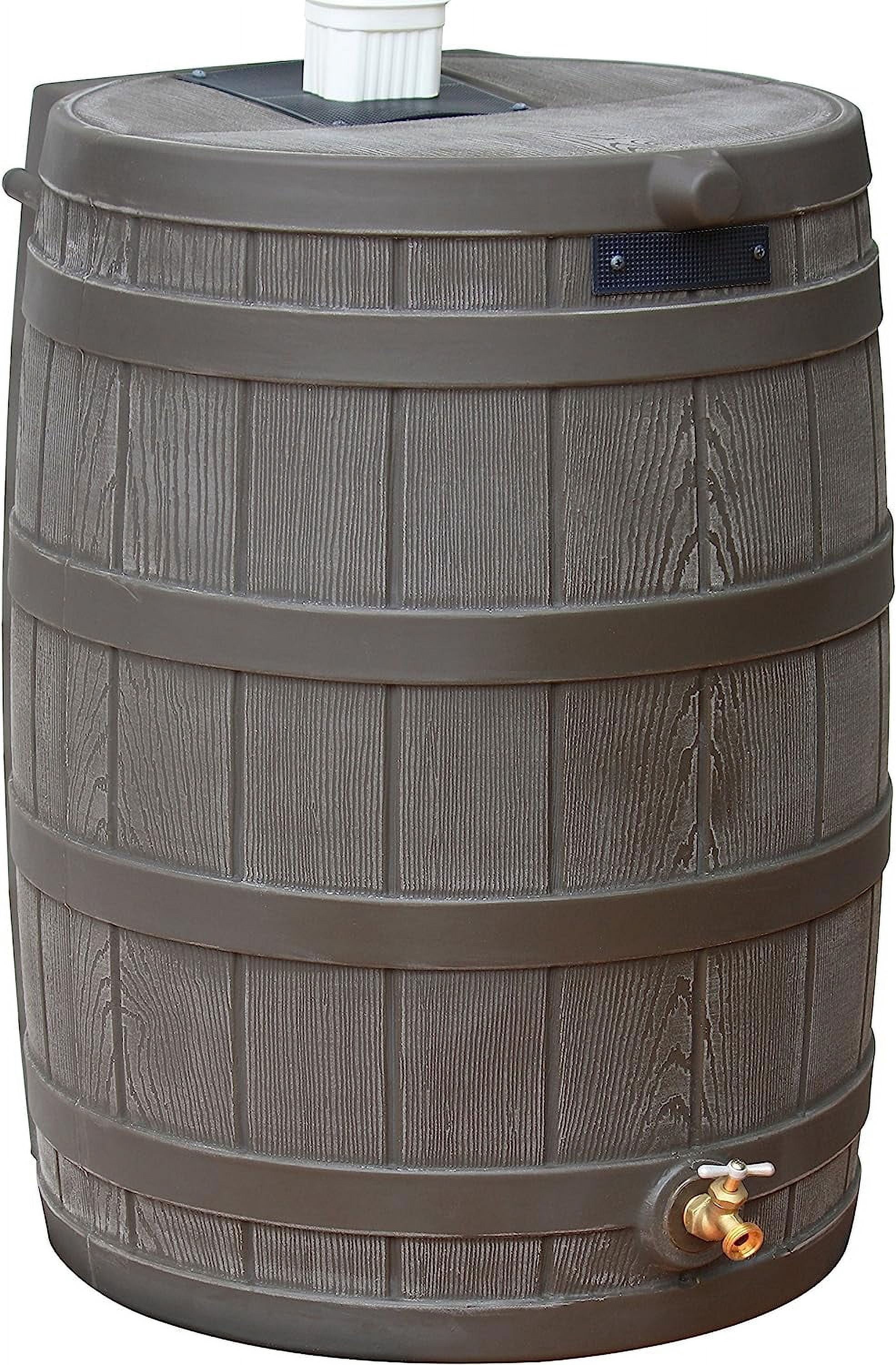 SAIYA Rain Wizard 50 Gallon Plastic Rain Barrel for Outdoor Rainwater ...