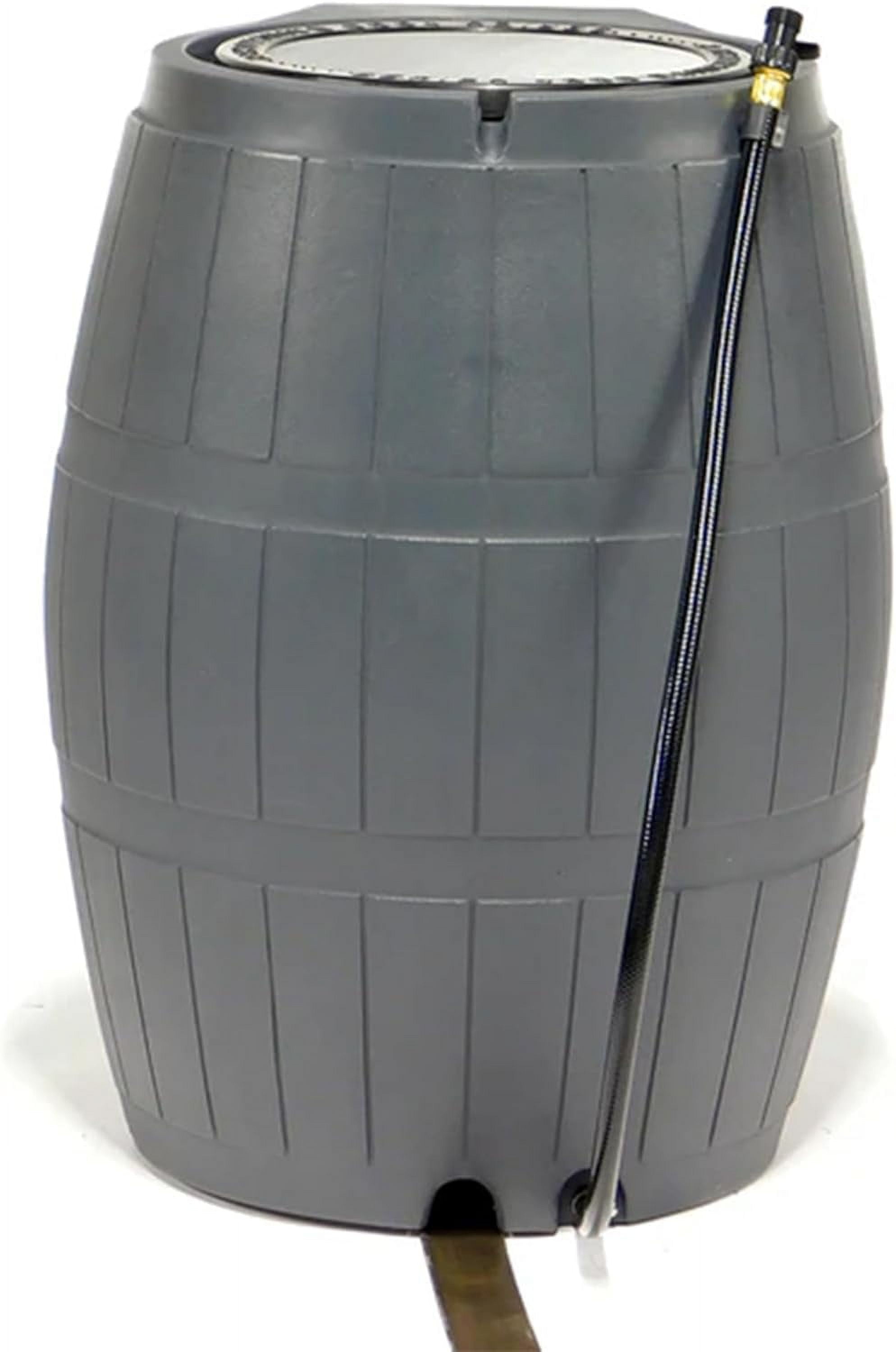 SAIYA Raincatcher 4000, Flat-Back Rain Water Barrel, 50-Gallon, Gray ...