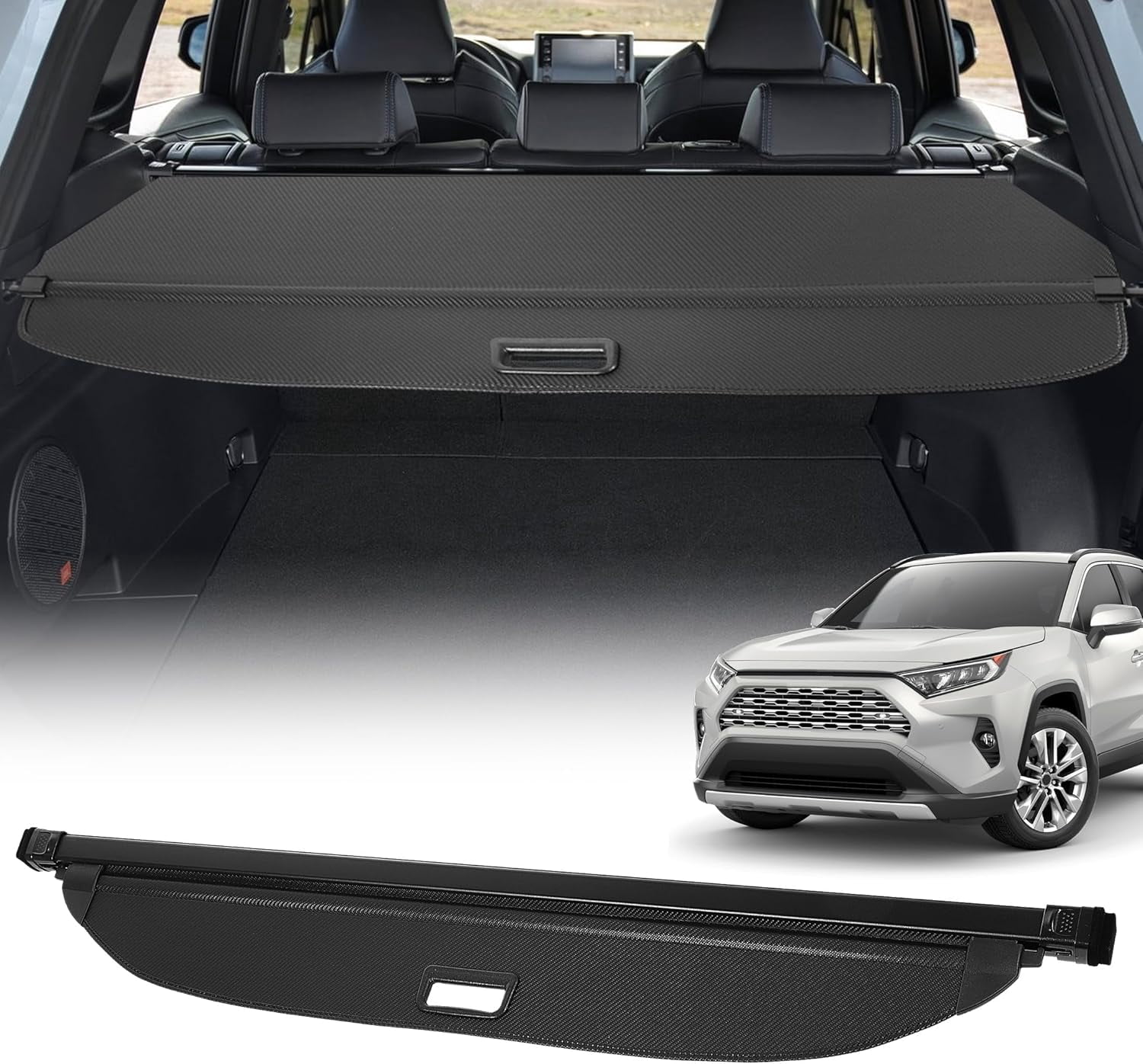 SAIYA Retractable Cargo Cover for Toyota RAV4 2019 2020 2021 2022 2023 ...