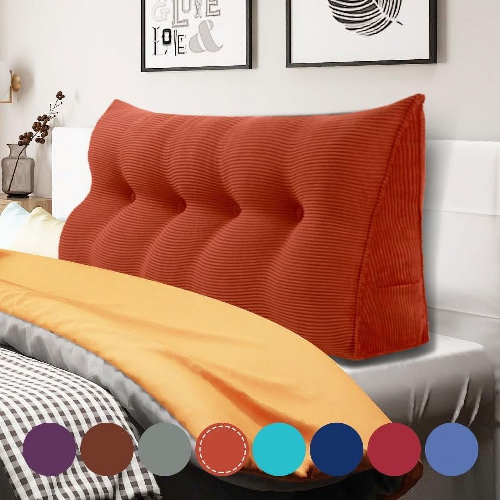 SAIYA Triangular Headboard Pillow Full Bed Wedge Pillow for Headboard ...