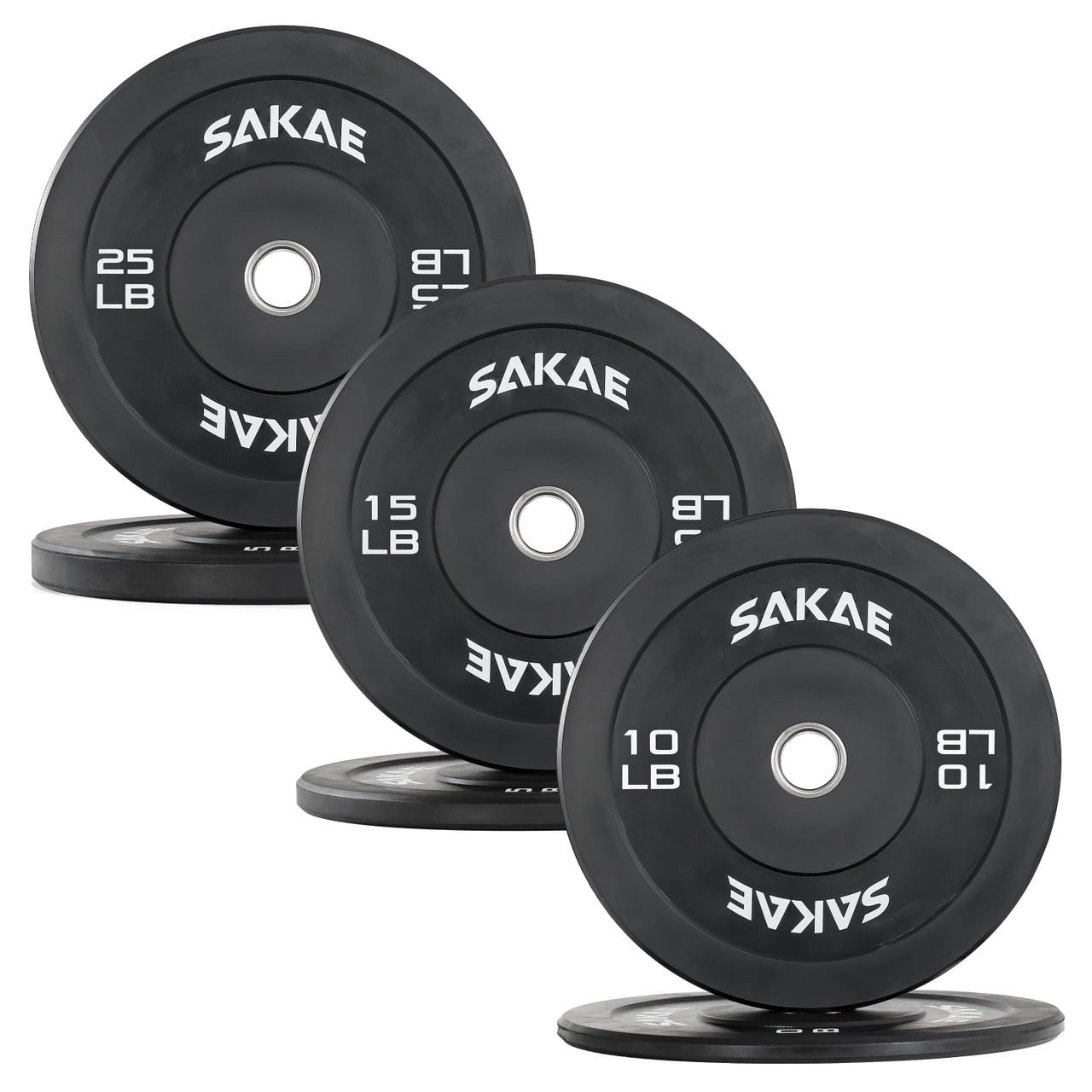 SAKAE Olympic Rubber Bumper Plates, 2-Inch Weight Plates Set with Steel ...