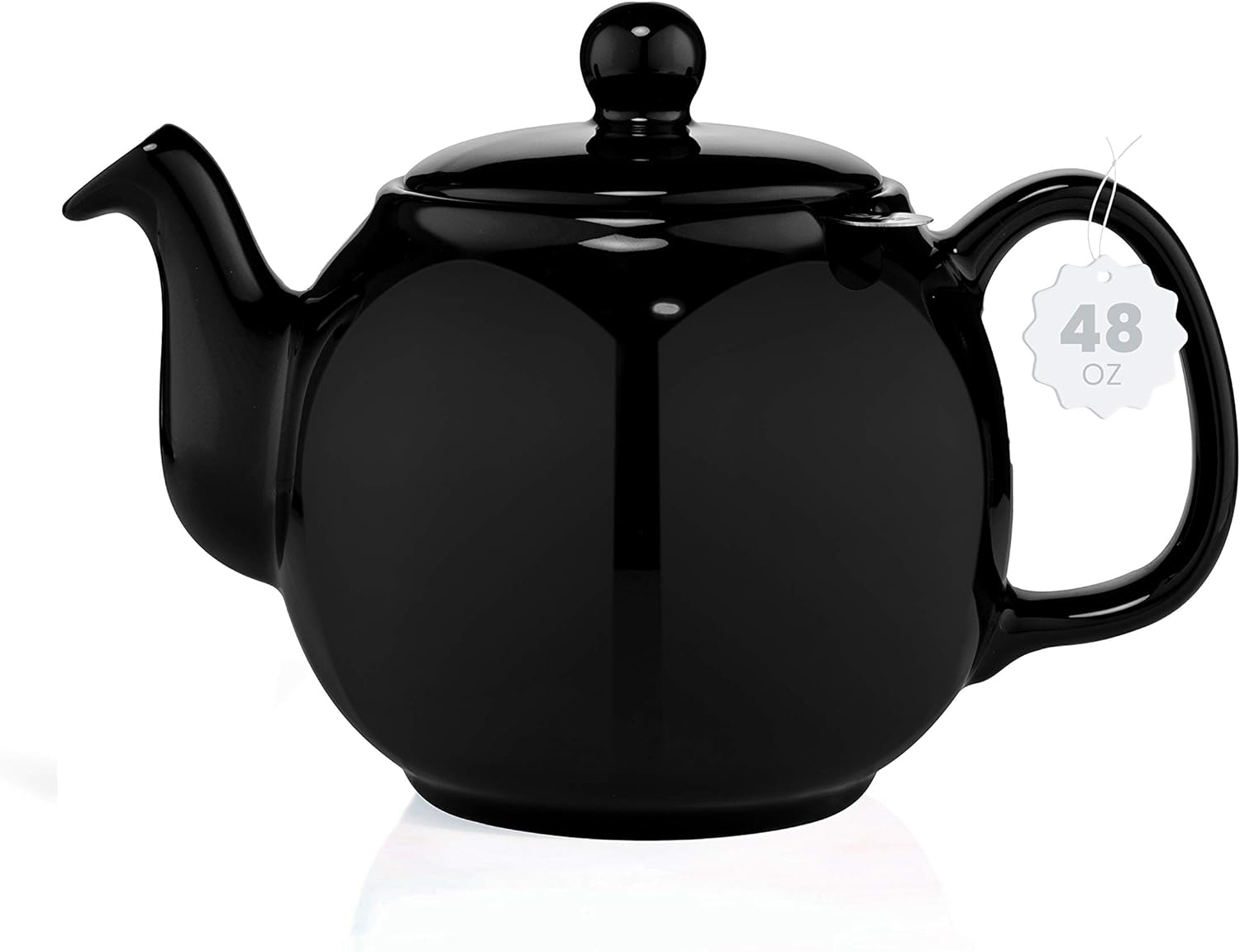 SAKI Porcelain Teapot, 48 Ounce Tea Pot with Infuser, Loose Leaf and ...