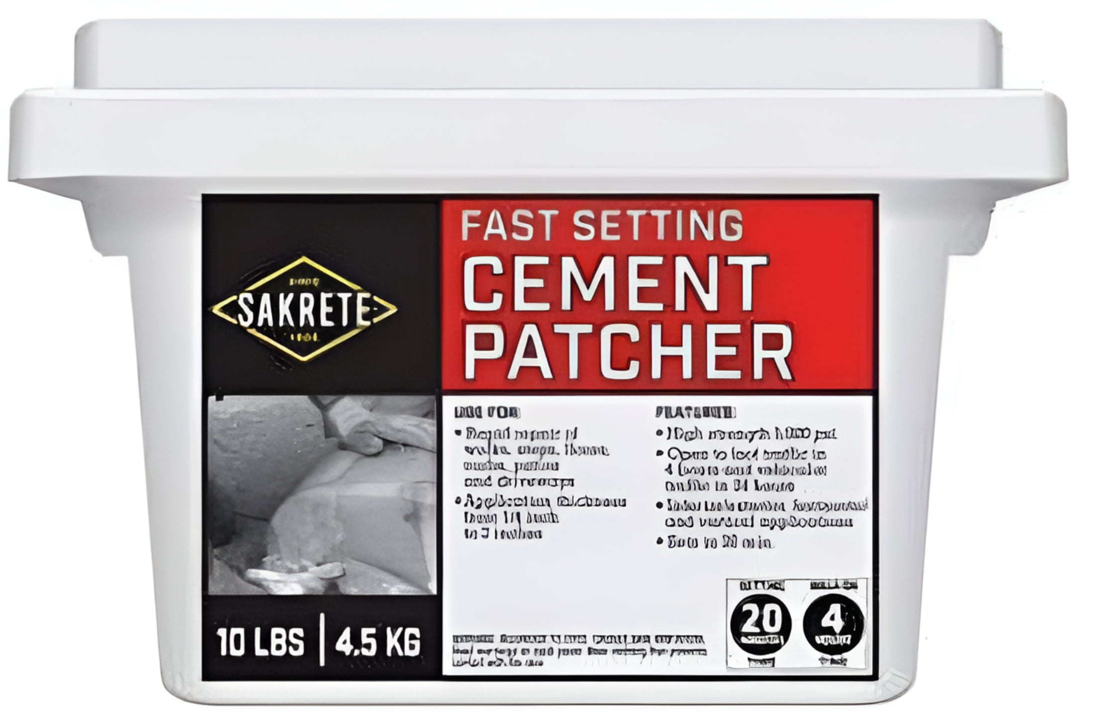 Sakrete Quik Set Cement, 10 lb Pail, Rapid Setting Concrete Premix for ...