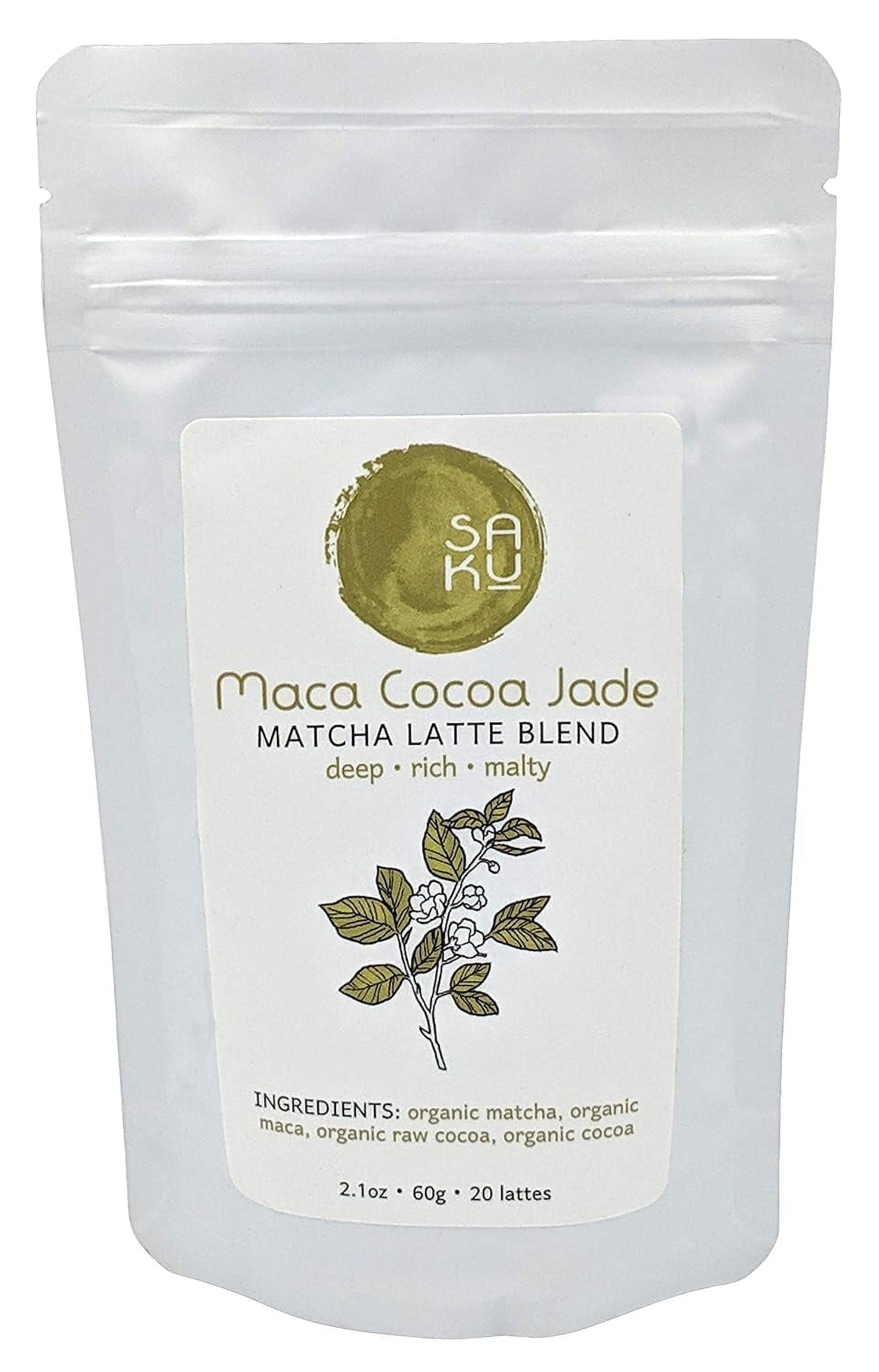SAKU Tea, Maca a Jade Matcha Latte Blend, Super Food Latte, 2.1 oz Bag ...