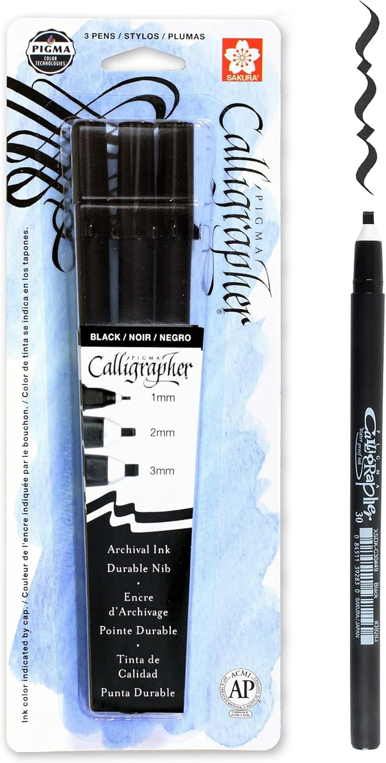 SAKURA Pigma Calligrapher Brush Pens - Archival Black Ink Pens - Pens ...