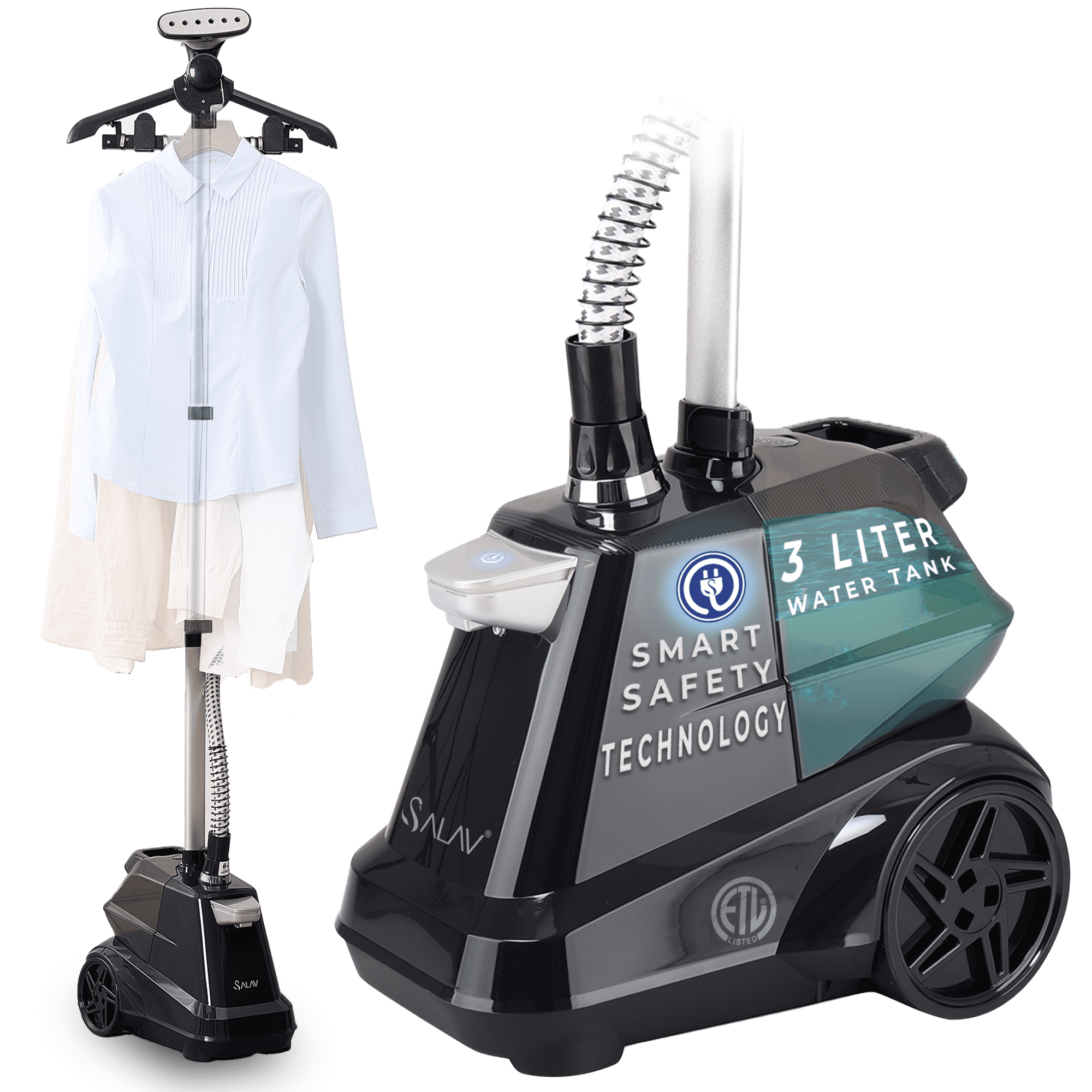 SALAV X3 Commercial-Grade Smart Auto Shut off Garment Steamer with Foot ...