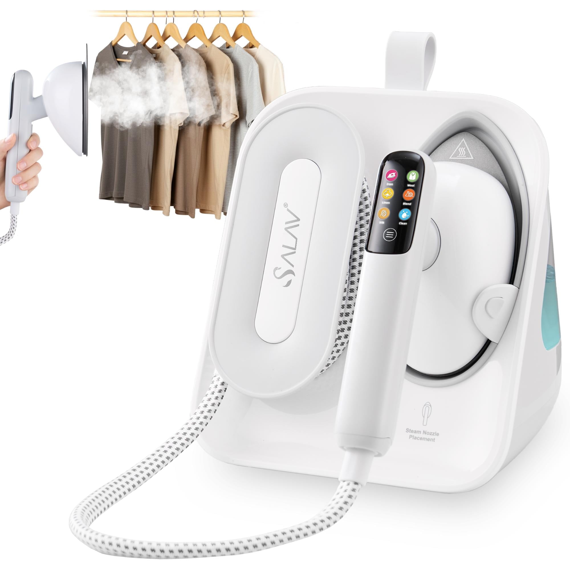 SALAV Deluxe DuoPress Steamer and Iron Station with Steam Levels and ...