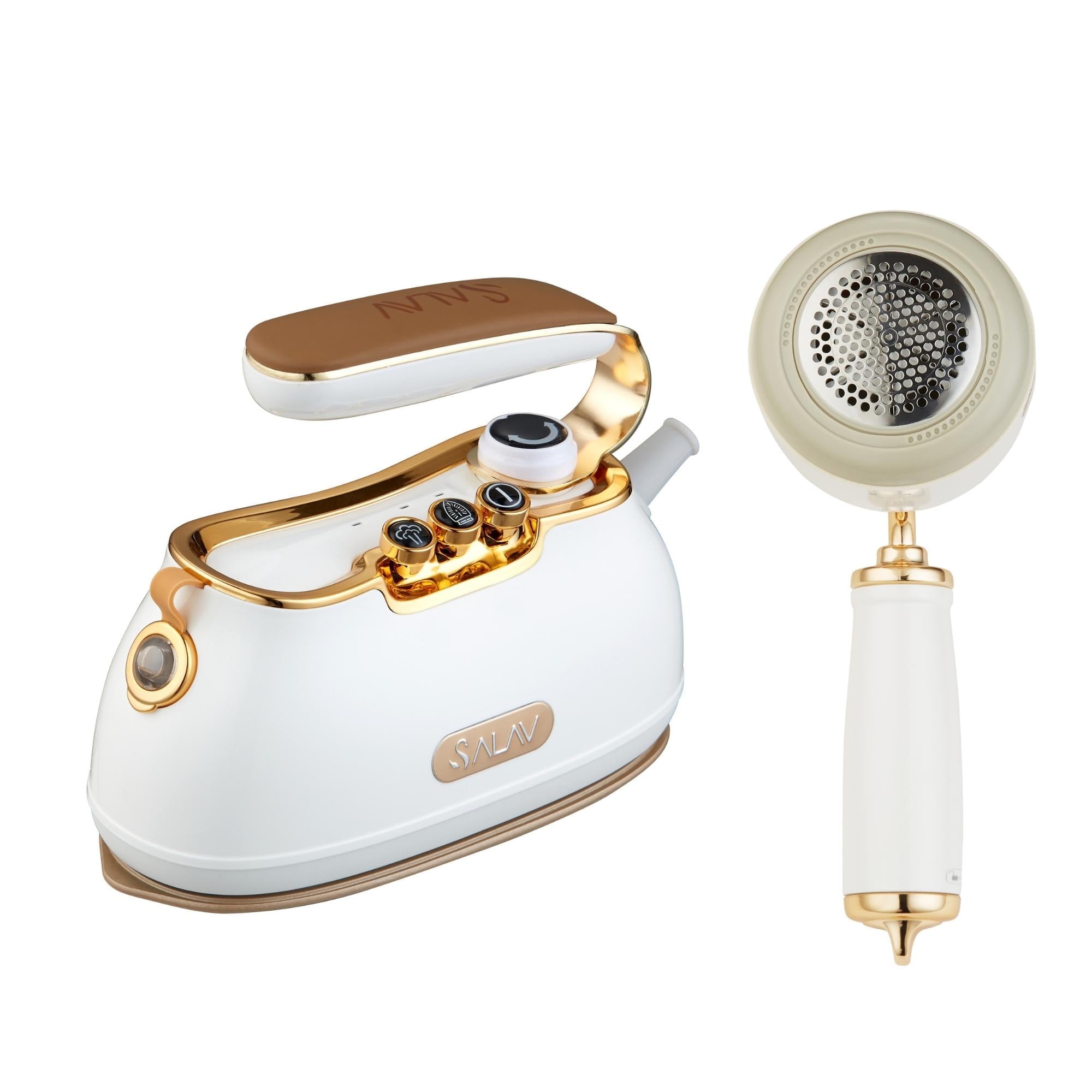 SALAV Retro Edition Iron+Steamer and Fabric Shaver Set, Pearl - Walmart.com