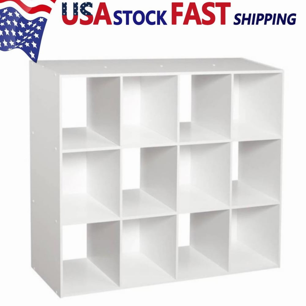 SALE CLEARANCE 12 Cubes Organizer Wood Bookshelf Open Shelf Bookcase ...