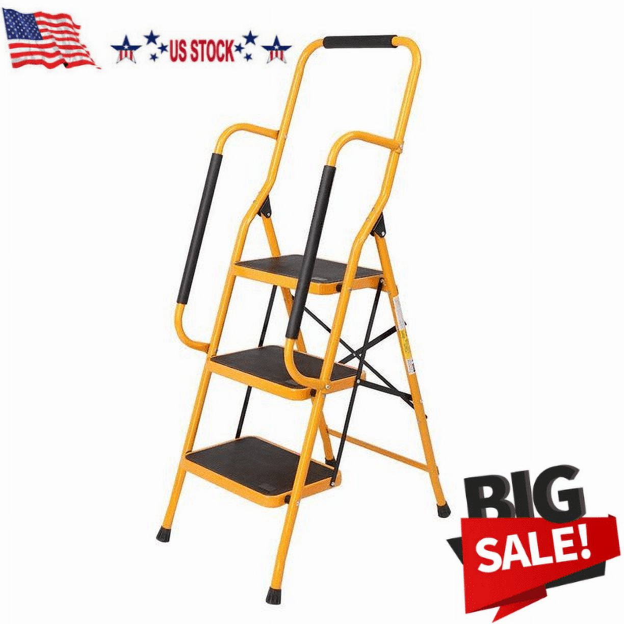 Clearance Sale: 3-Step Foldable Ladder with Anti-Slip Pedal, Rubber ...