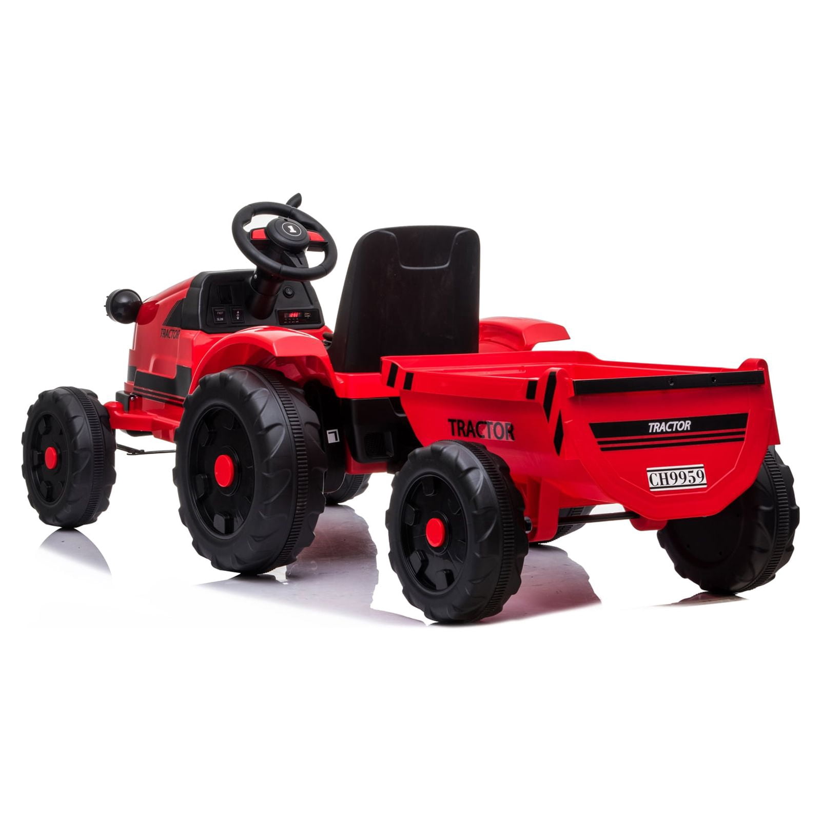 SALE CLEARANCE Toy Tractor with Trailer,3-Gear-Shift Ground Loader Ride ...