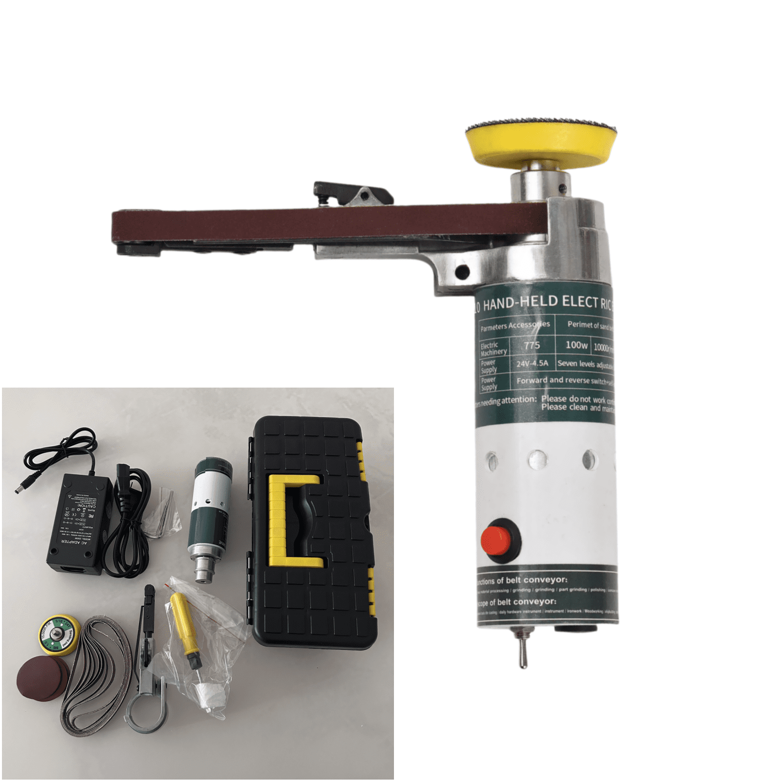 SALE! Electric Belt Sander Grinder Machine Hand-held with Sanding Belt ...