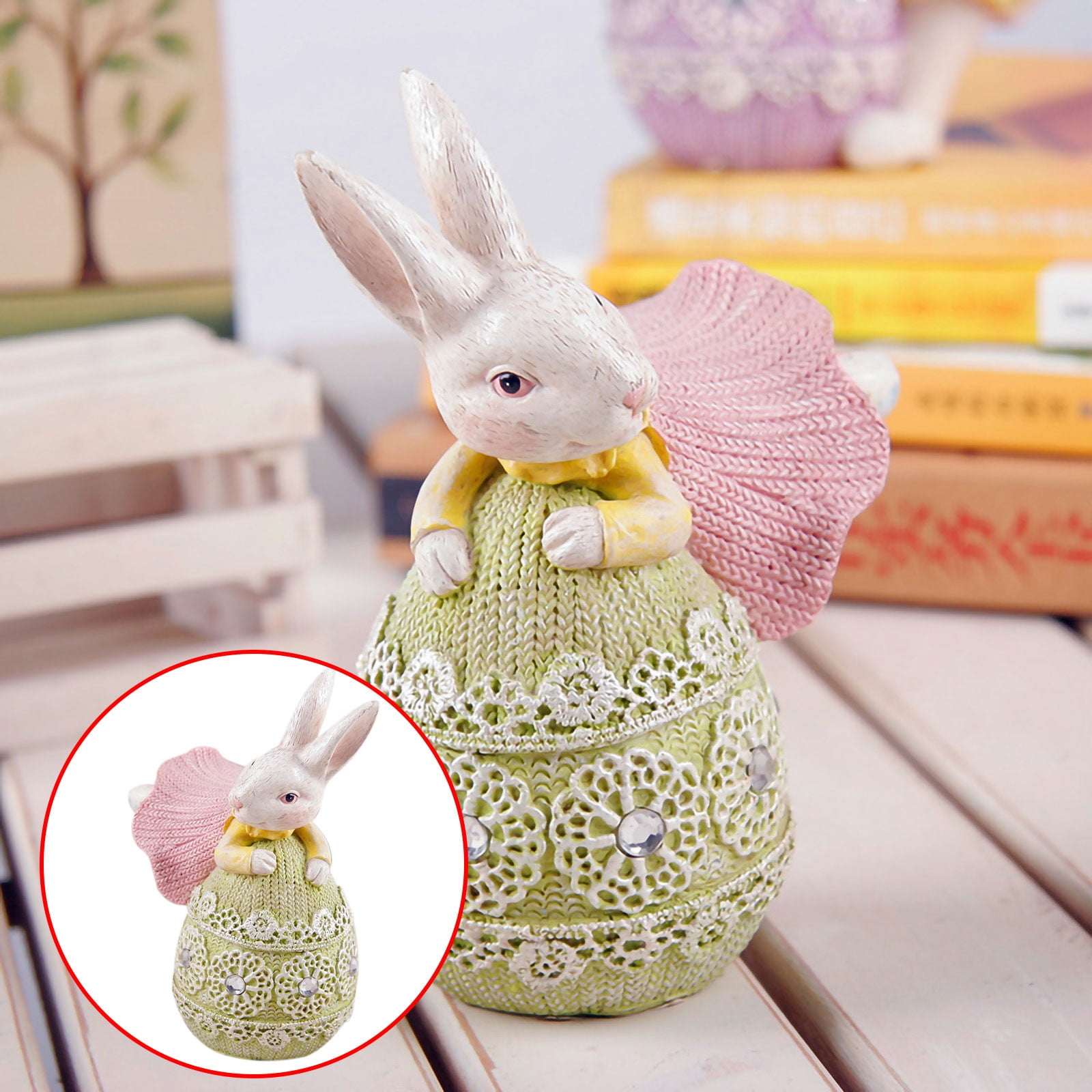 ON SALE! Loyerfyivos Easter Resin Bunny Eggs Easter Decorations, Spring ...