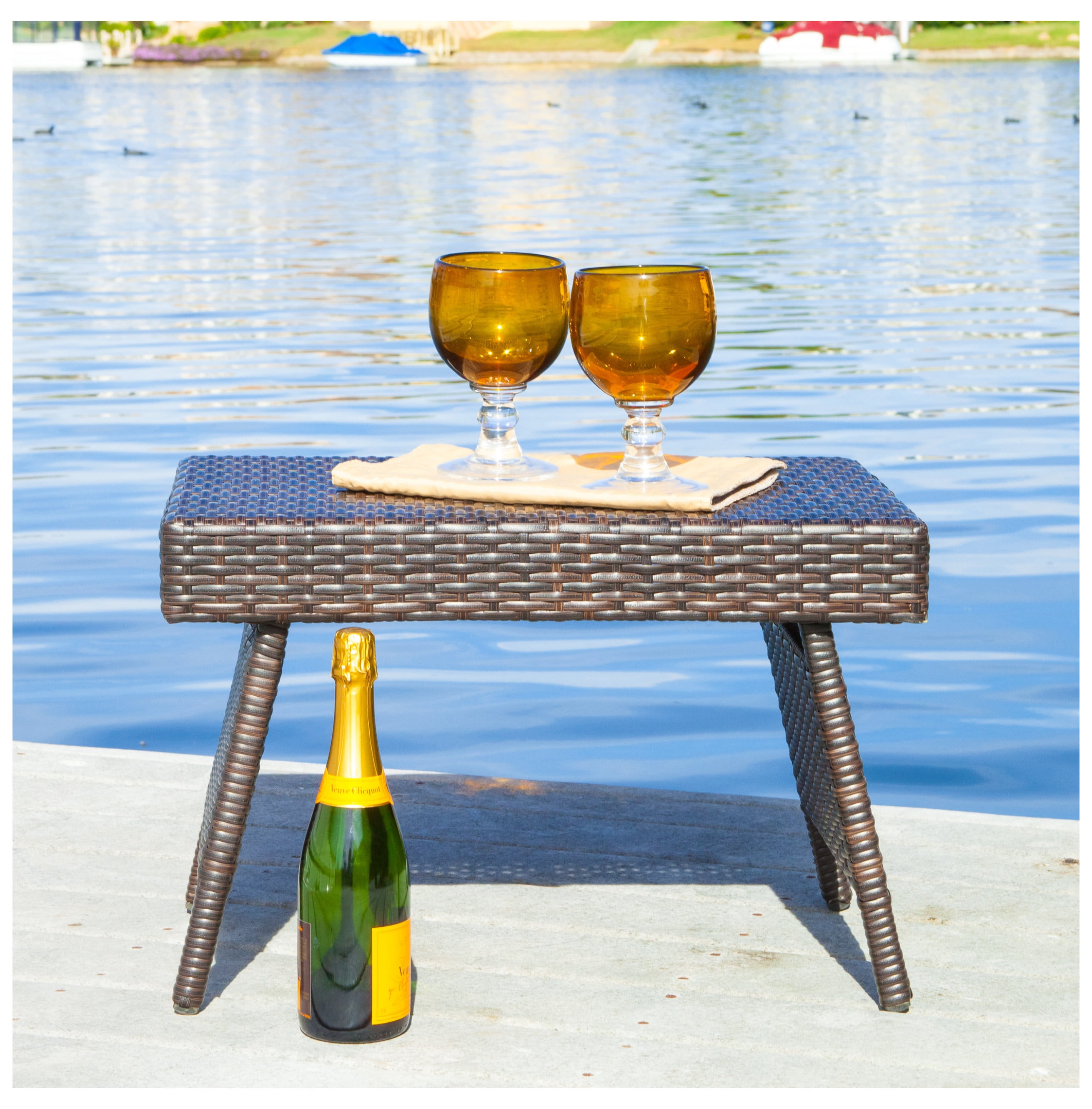 SALEM PE WICKER SNACK TABLE Brown Multi - Walmart.com
