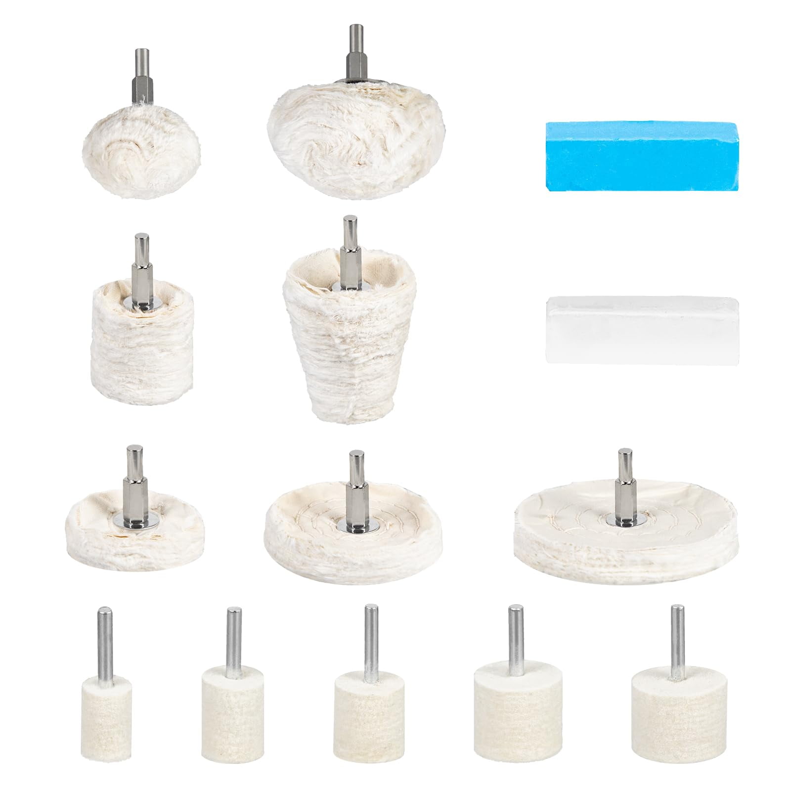 SALI Polishing Wheel Kit 8 pcs Buffing Wheels Cotton Polishing Kit for Rotary Tools for Drill ...