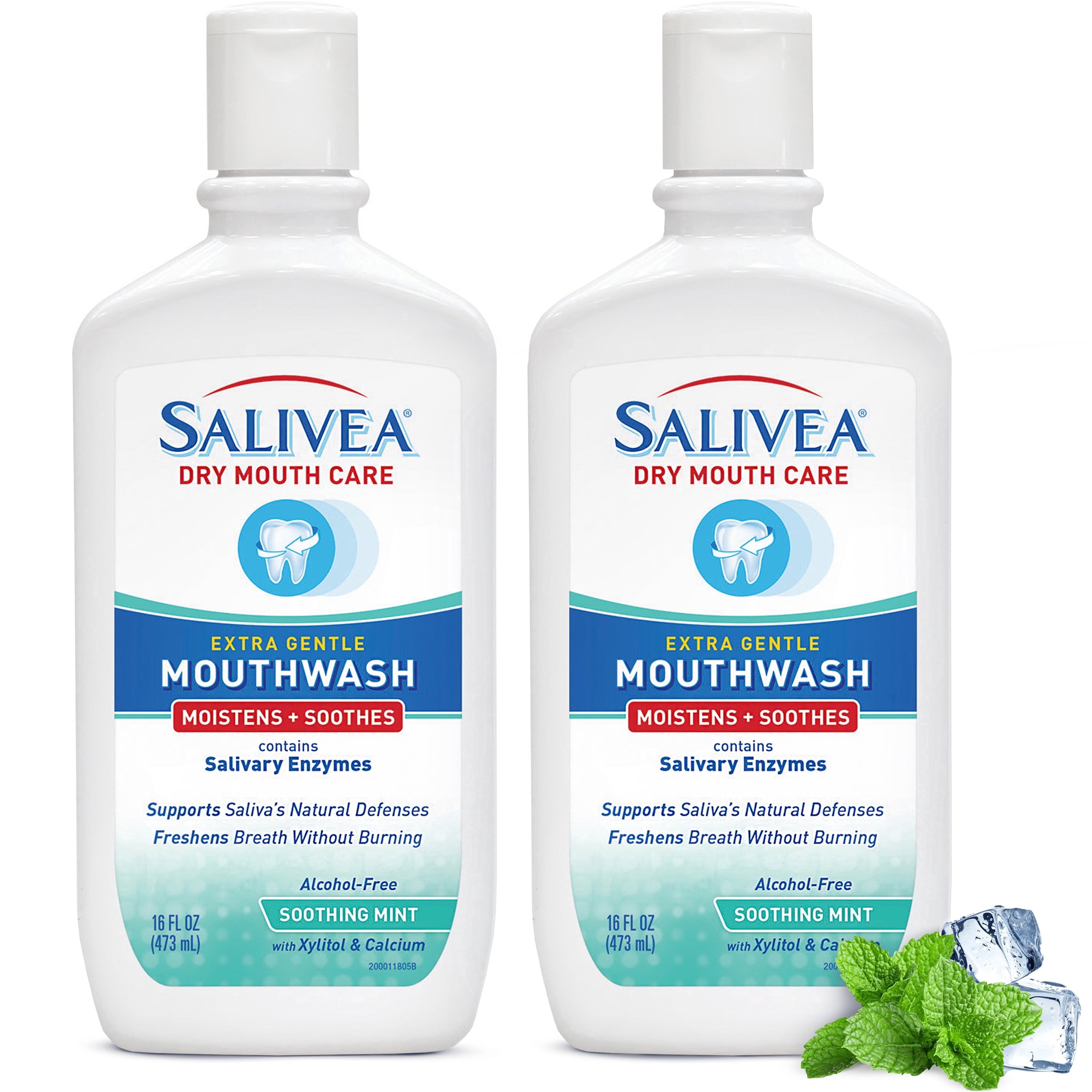 SALIVEA Dry Mouth Mouthwash - Soothing Mint Mouthwash with Natural ...