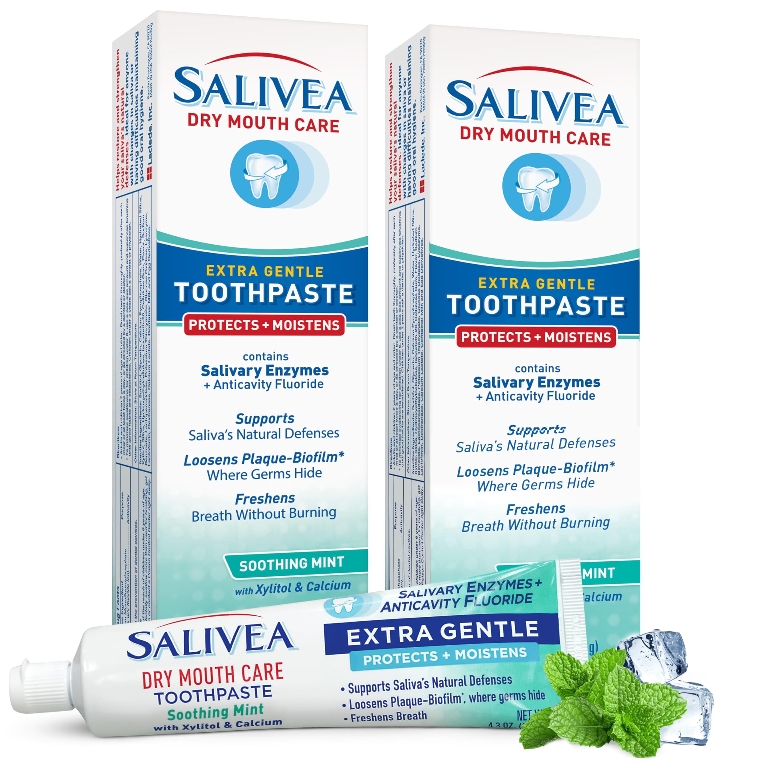 SALIVEA Dry Mouth Toothpaste YPF5 - Mint Toothpaste with Natural ...