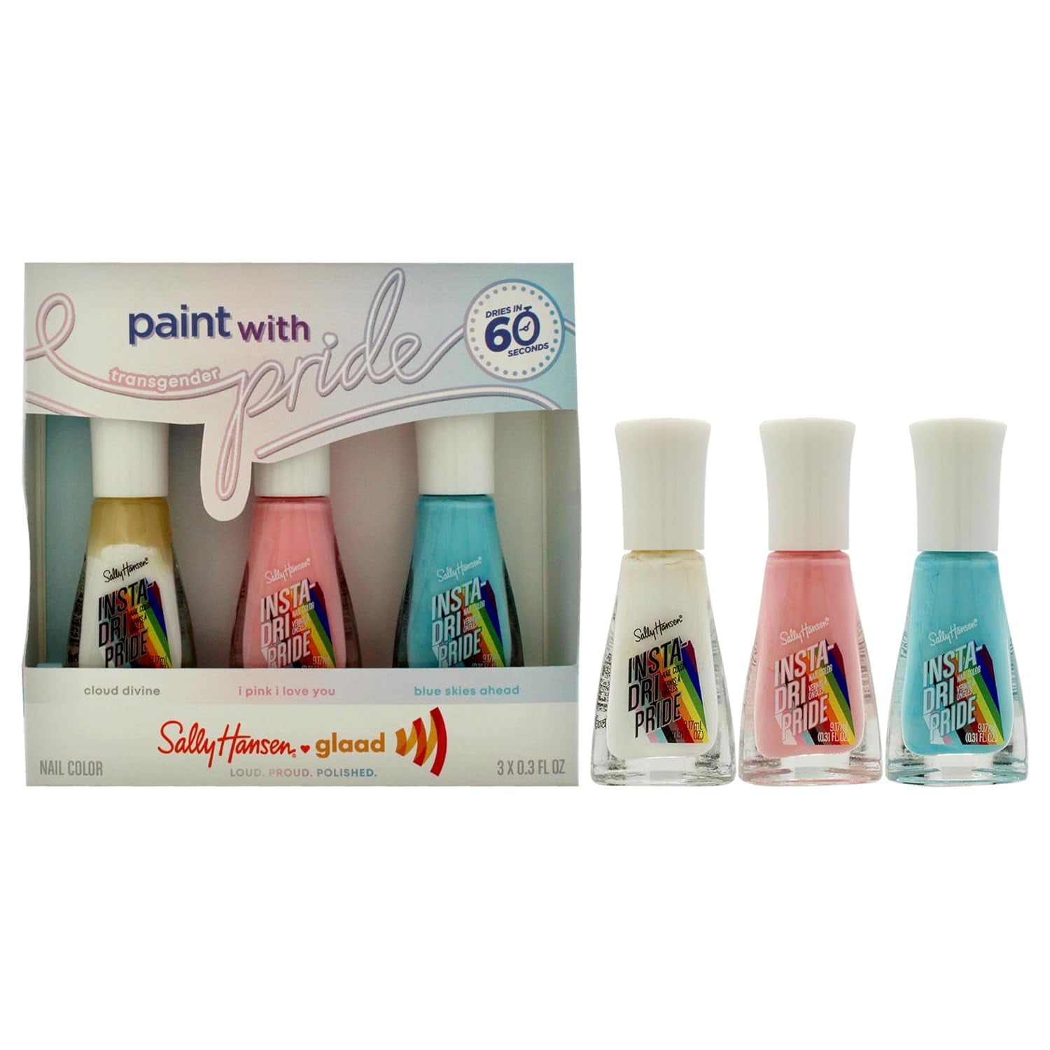 SALLY HANSEN INSTA-DRI PAINT WITH PRIDE NAIL COLOR SET FOR WOMEN - 3 PC ...