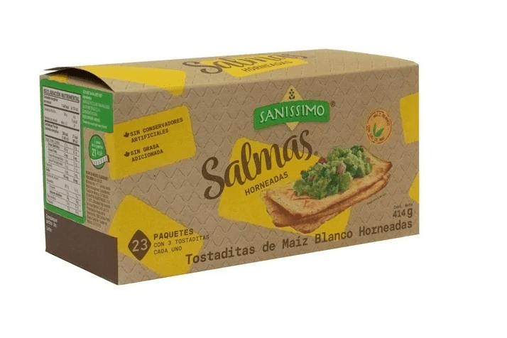 Sanissimo Salmas Tostaditas de Maíz Blanco, Horneadas, Crujientes, 23 ...