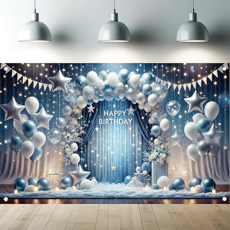 SALQGBUW 1:1.7 45x79in Luxury Gold Birthday Backdrop Elegant Party ...