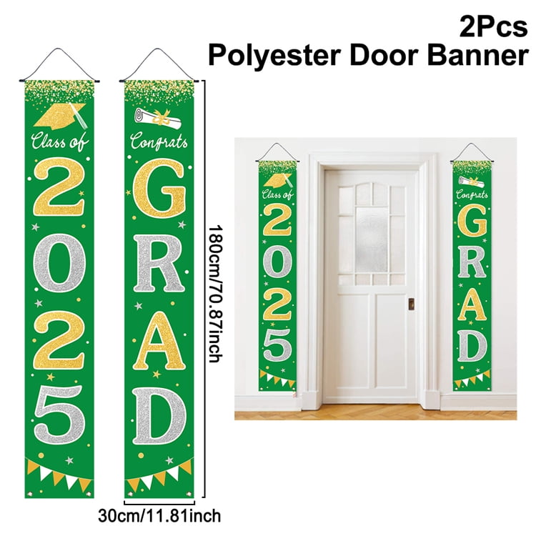 SALQGBUW 1 Pair Graduation Porch Sign Banner - Large Congrats Grad ...