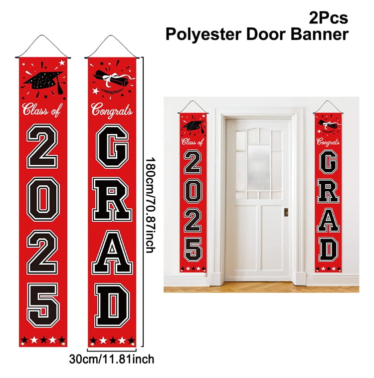 SALQGBUW 1 Pair Graduation Porch Sign Banner - Large Congrats Grad ...