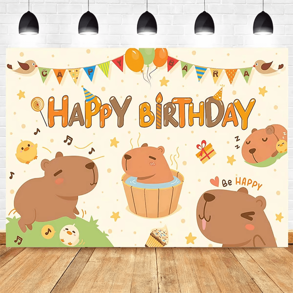 SALQGBUW Capybara Theme Birthday Backdrop | Adorable Animal Party Decor ...