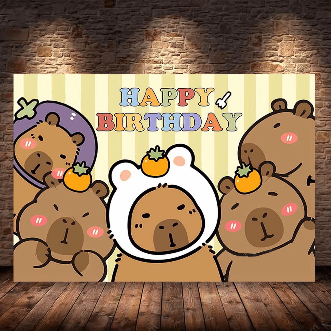 SALQGBUW Capybara Theme Birthday Backdrop | Adorable Animal Party Decor ...
