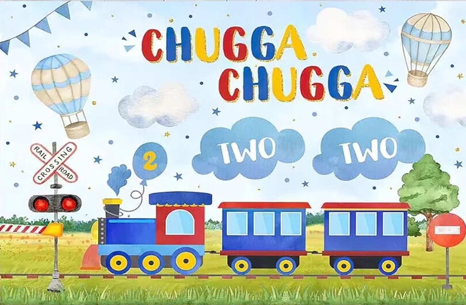 SALQGBUW Cartoon Trains & Cars Birthday Party Decor Backdrop| Transport ...