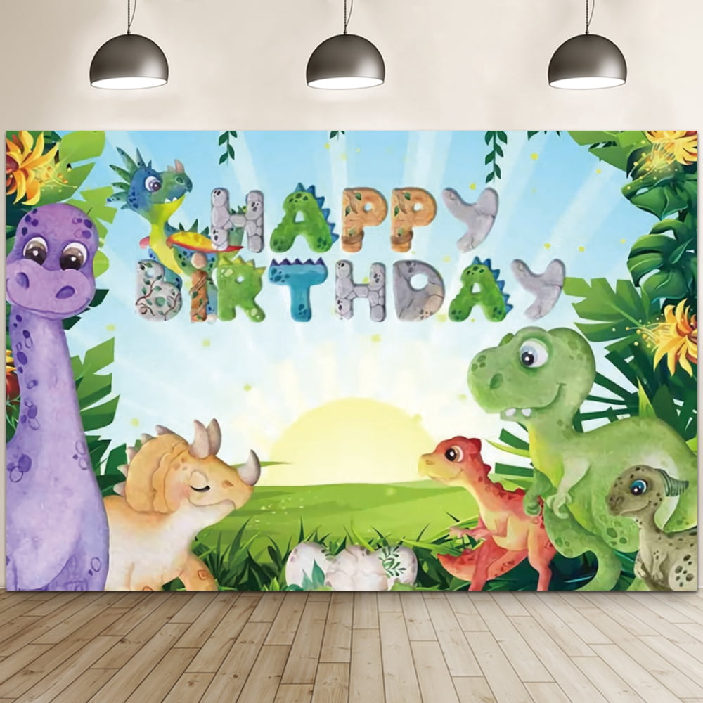 SALQGBUW Dinosaur Jungle Safari Backdrop | Happy Birthday Party Decor ...
