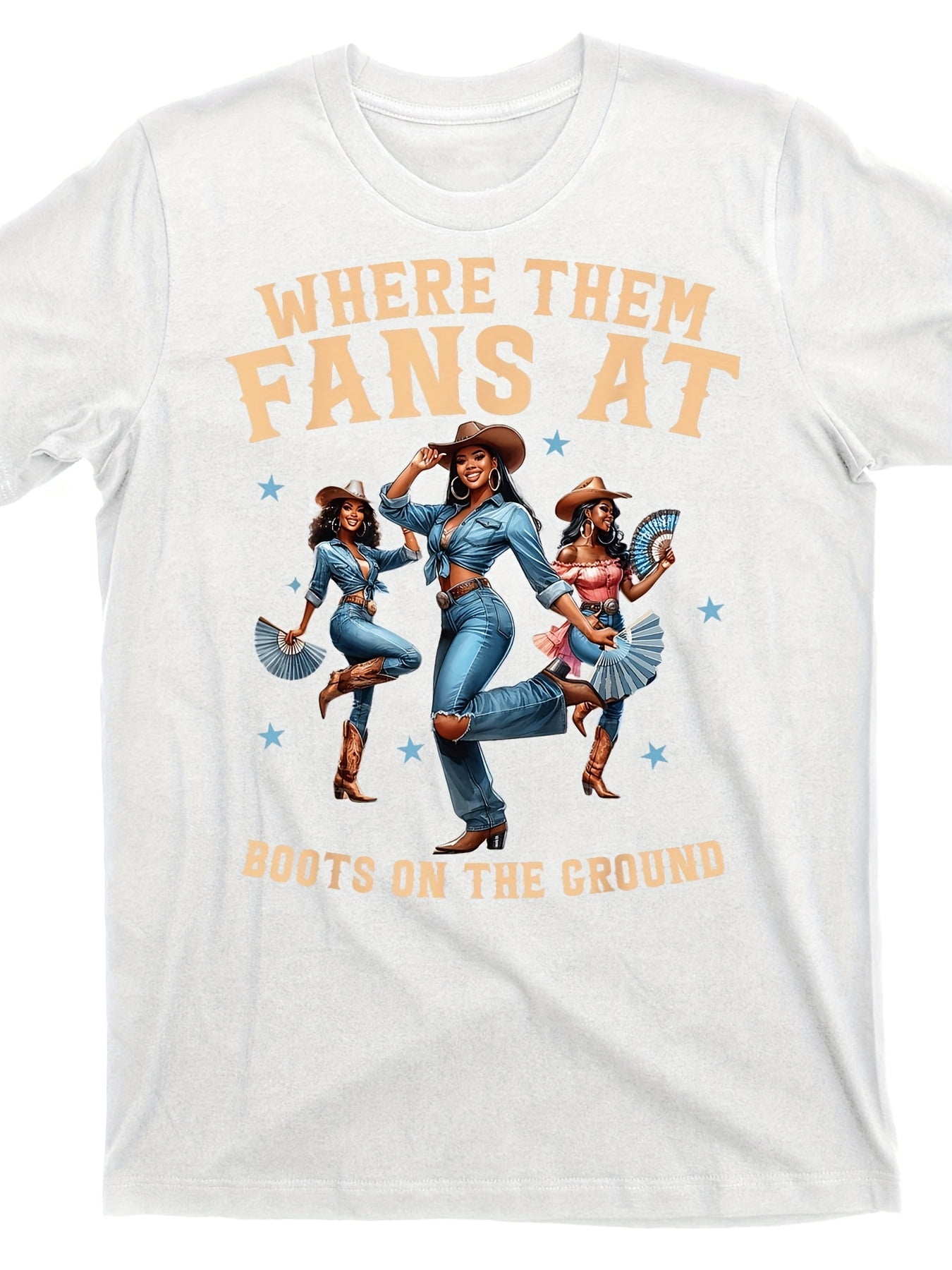 SALQGBUW Men's Retro Texas Cowboy Girl T-Shirt – "Where They Fans At ...