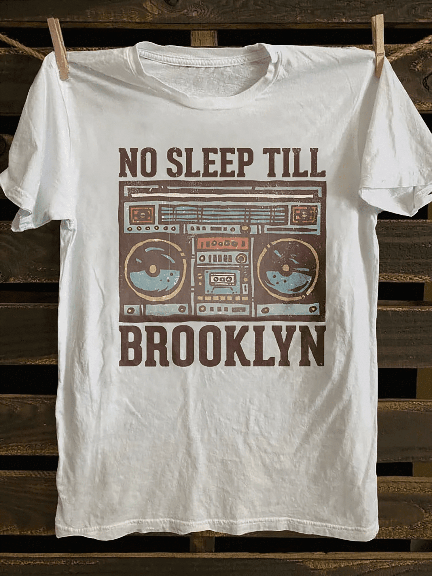 SALQGBUW Men's Vintage Punk Rock T-Shirt – "NO SLEEP TILL BROOKLYN ...