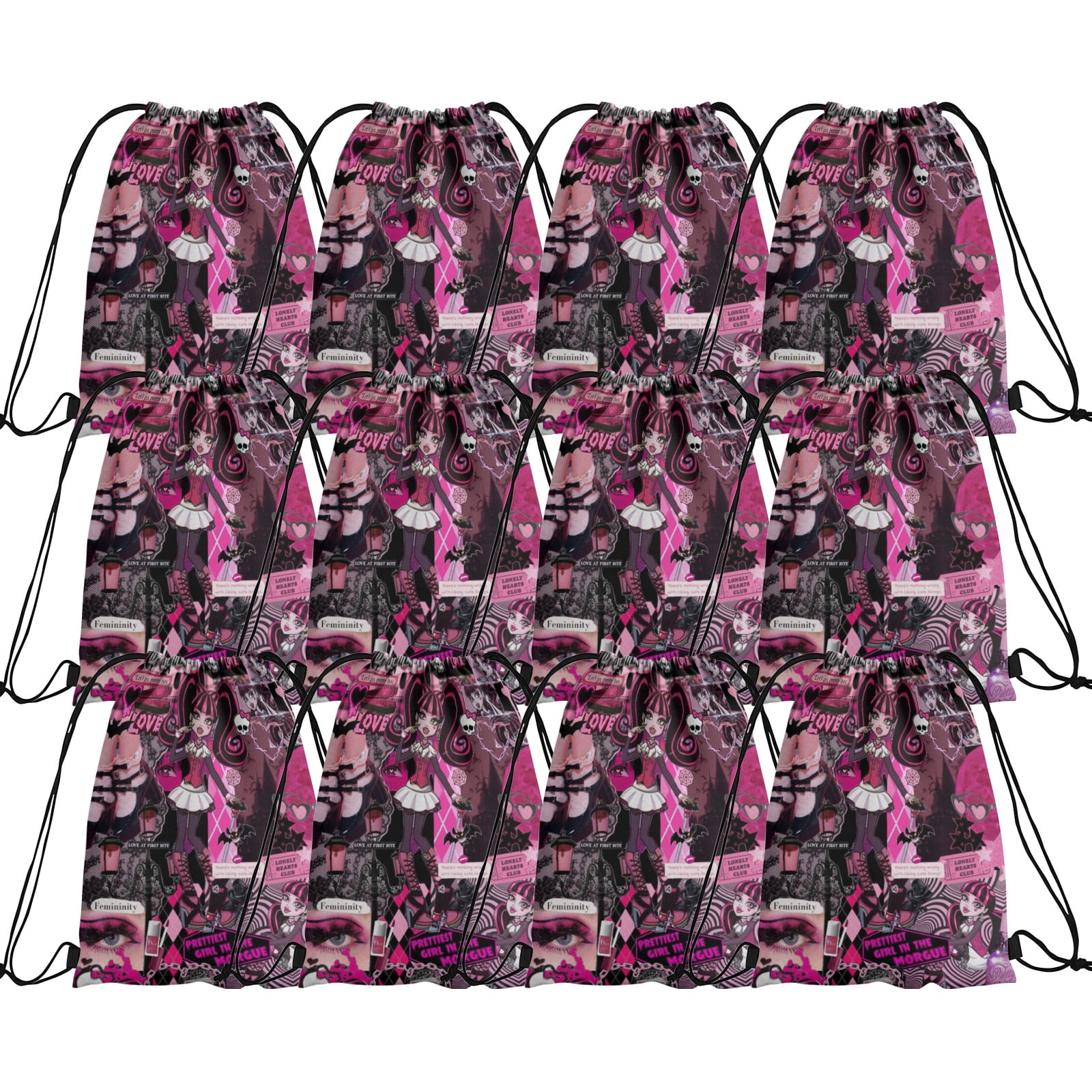 SALQGBUW Monster High 12 Pack Drawstring Candy Bags – Fun Cartoon Party ...