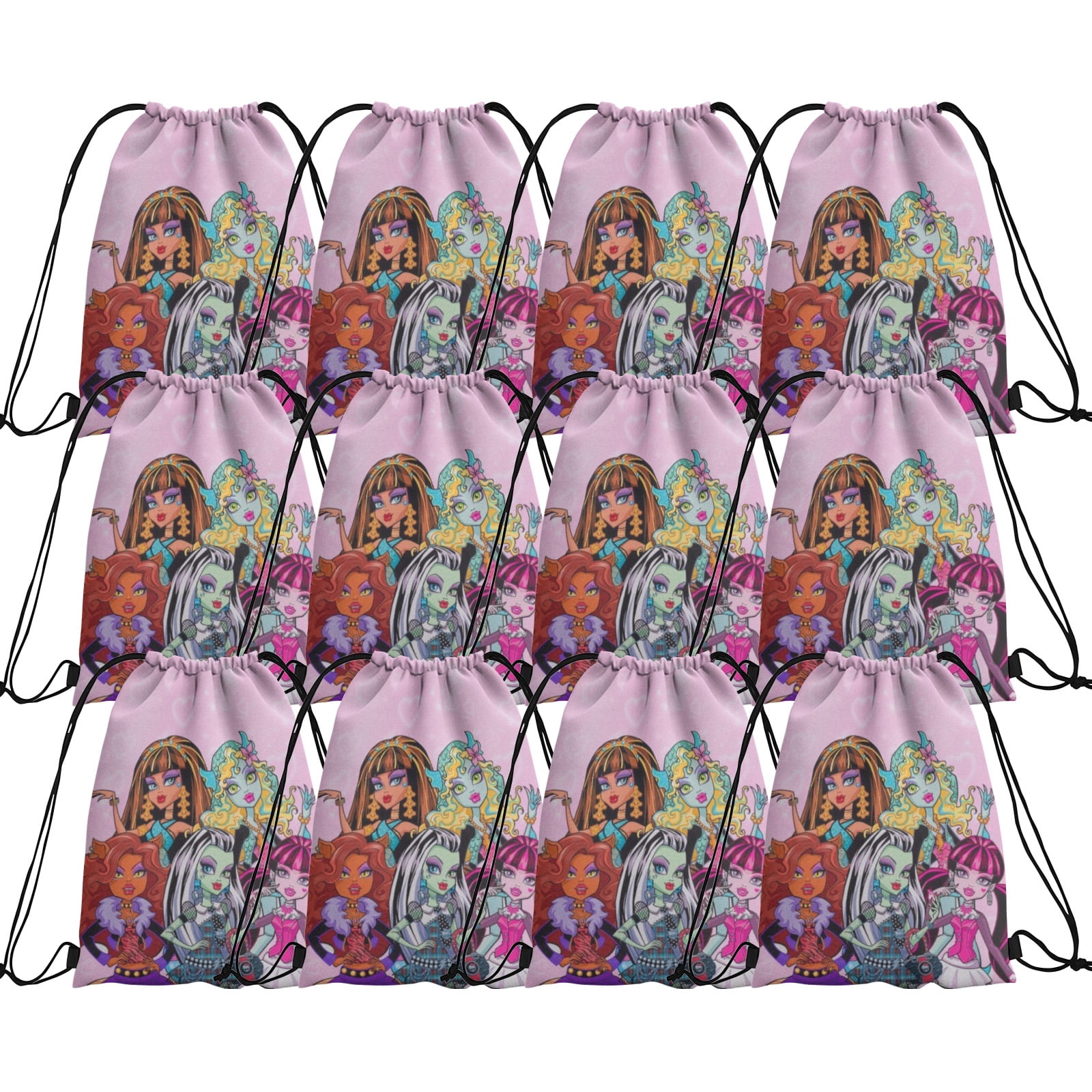 SALQGBUW Monster High 12 Pack Drawstring Candy Bags – Fun Cartoon Party ...