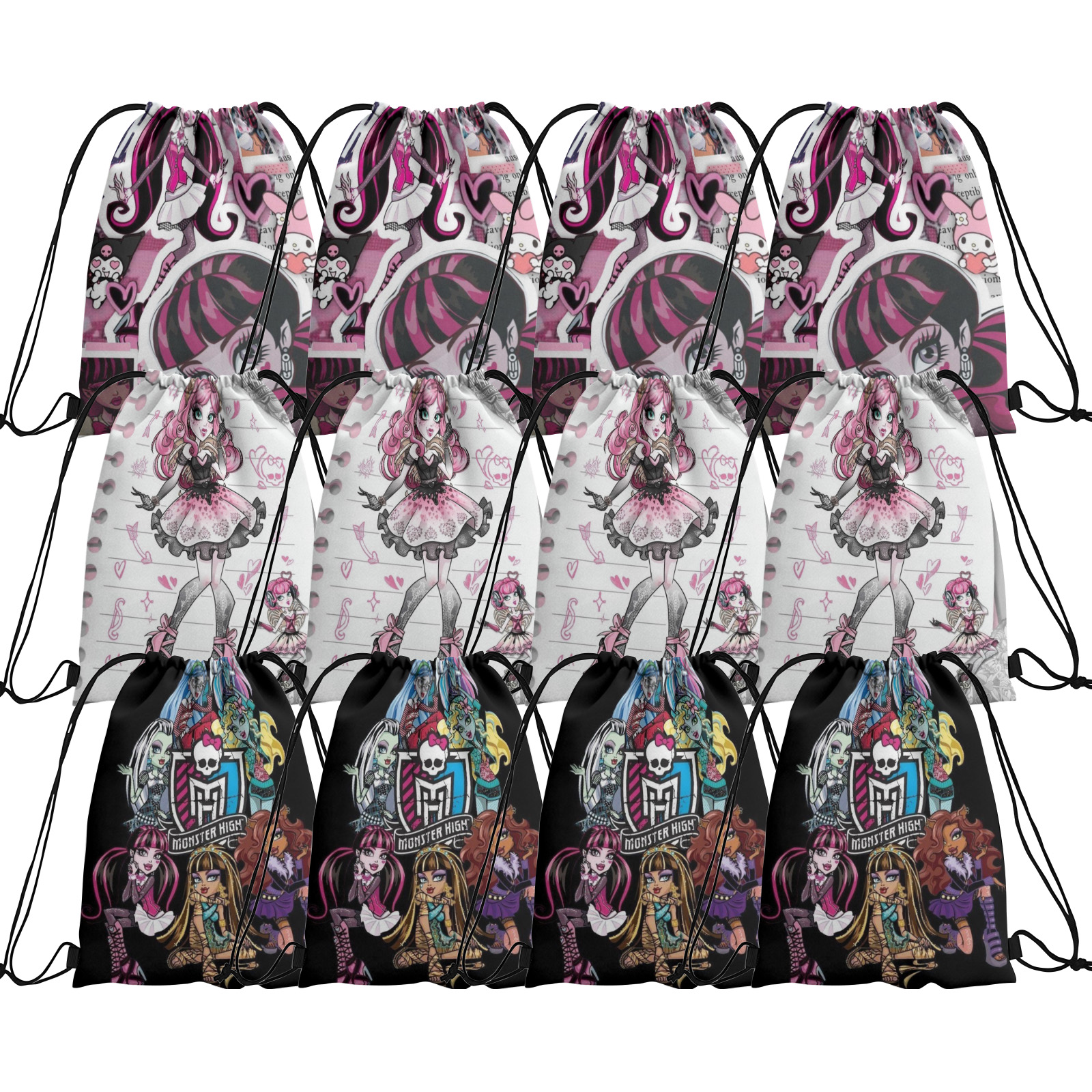 SALQGBUW Monster High 12 Pack Drawstring Candy Bags – Fun Cartoon Party ...