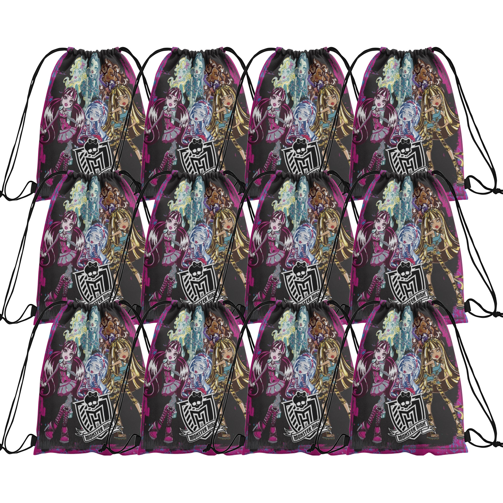 SALQGBUW Monster High 12 Pack Drawstring Candy Bags – Fun Cartoon Party ...