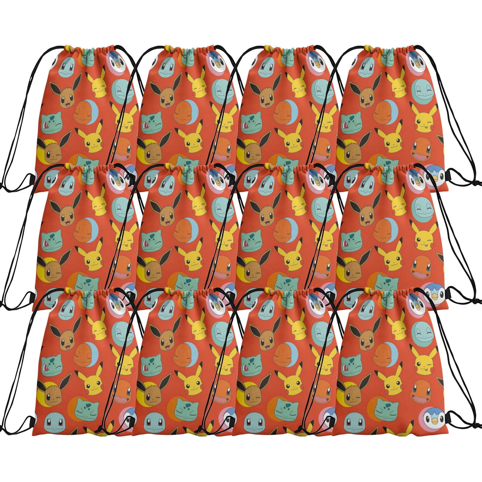 SALQGBUW-Pokemon 12 Pack Drawstring Candy Bags – Fun Cartoon Party ...