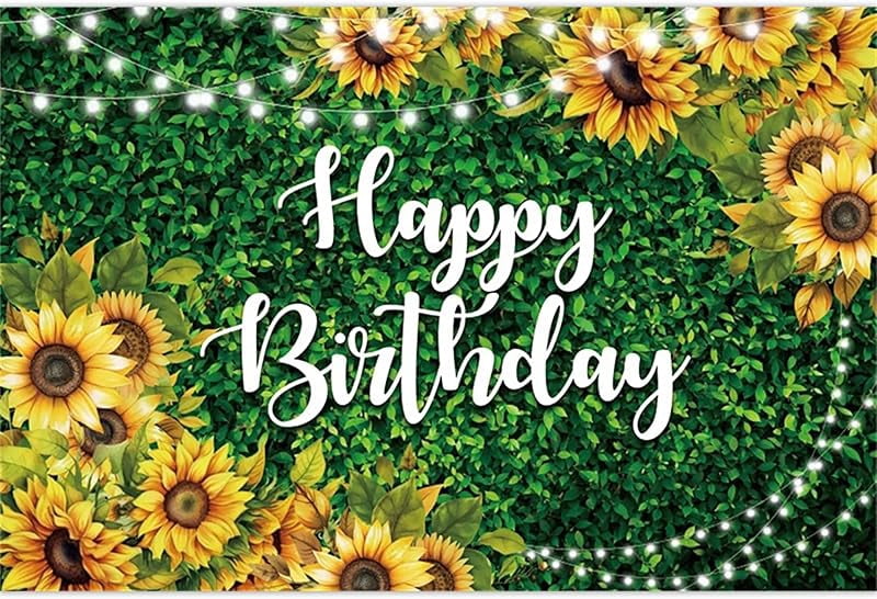 SALQGBUW Sunflower Happy Birthday Backdrop for Women Happy Birthday ...