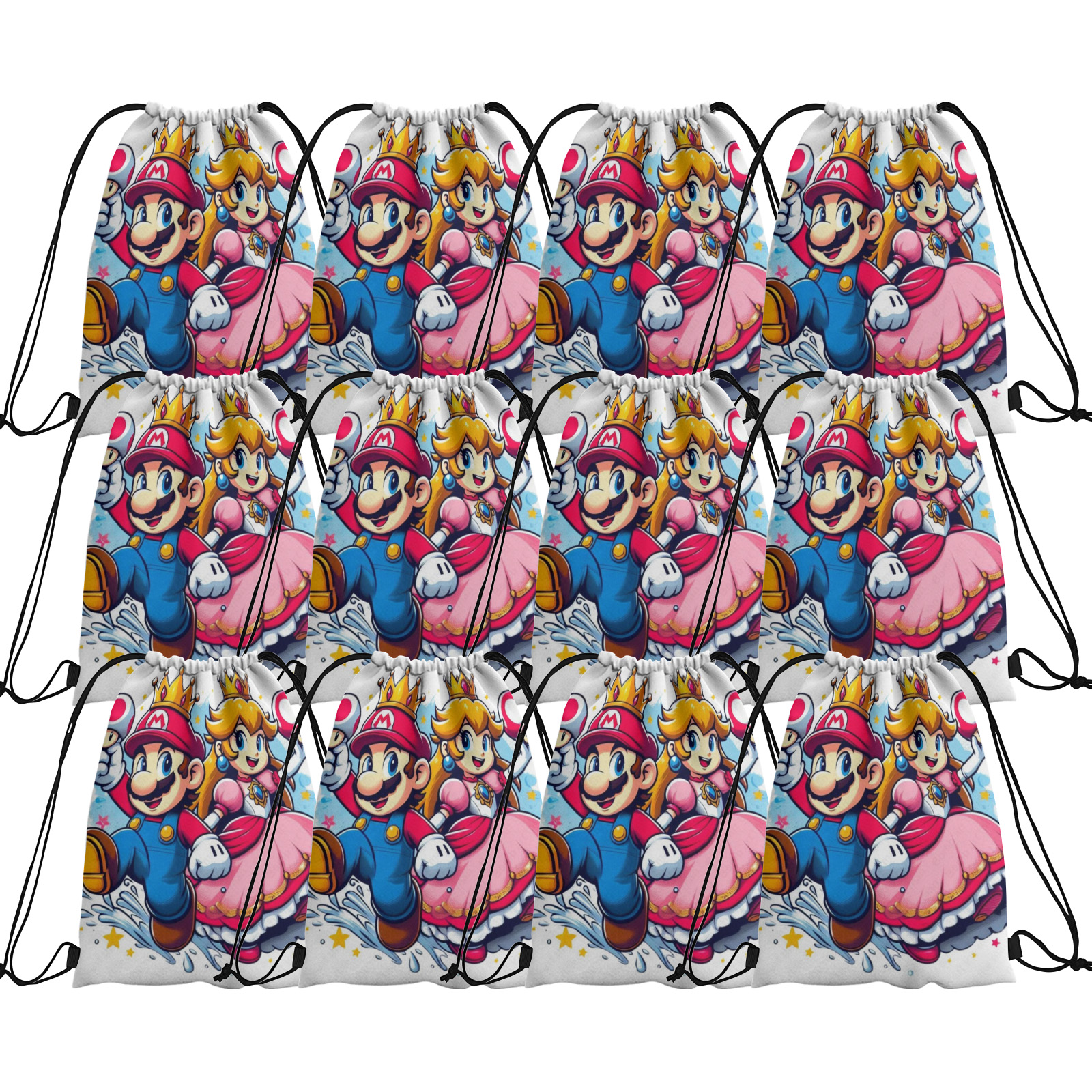 SALQGBUW Super Mario 12 Pack Drawstring Candy Bags – Fun Cartoon Party ...