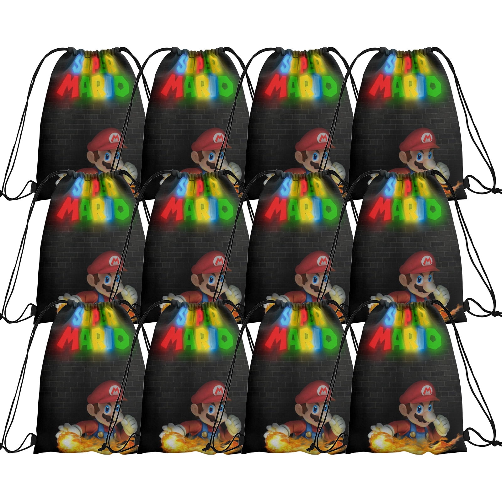 SALQGBUW Super Mario 12 Pack Drawstring Candy Bags – Fun Cartoon Party ...