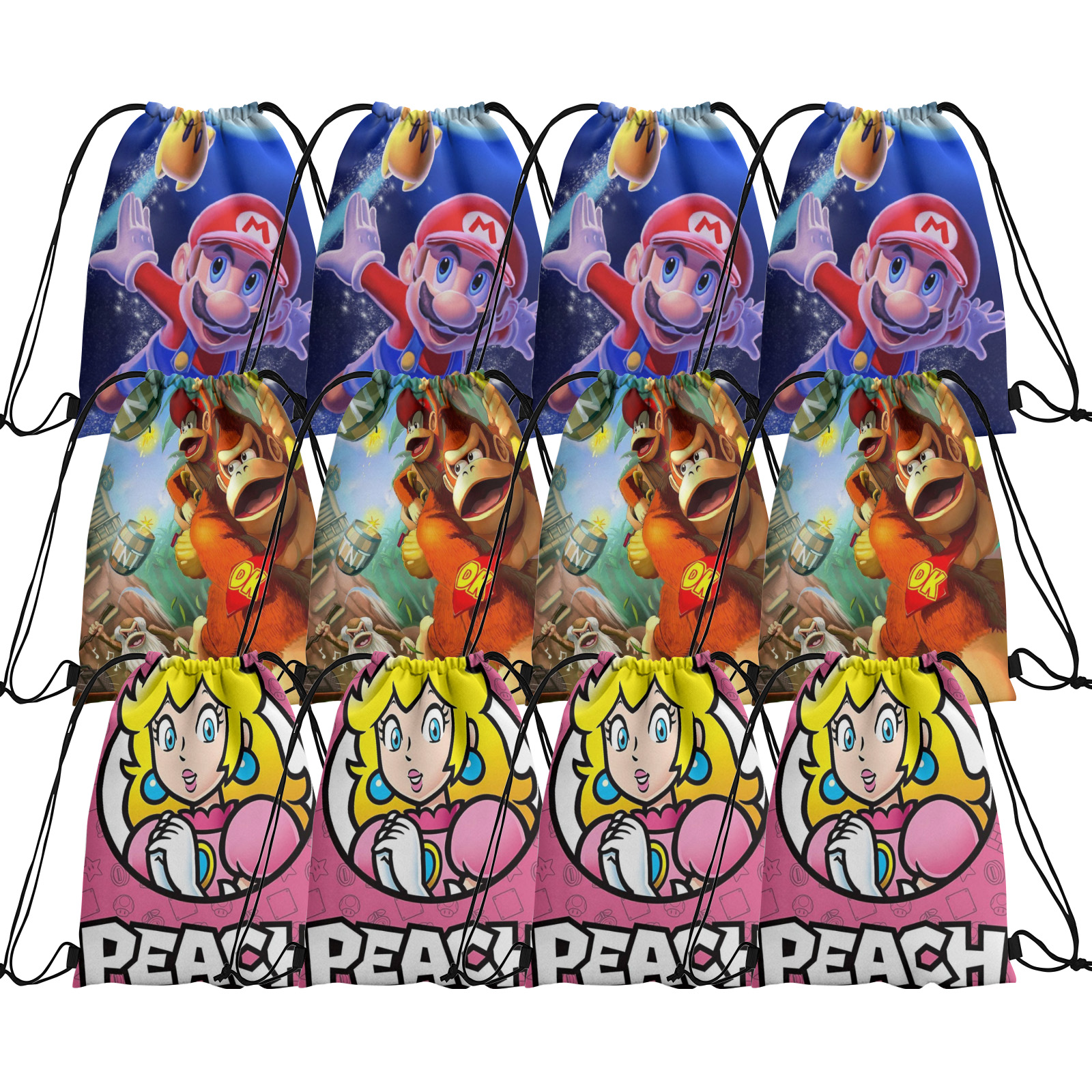 SALQGBUW Super Mario 12 Pack Drawstring Candy Bags – Fun Cartoon Party ...