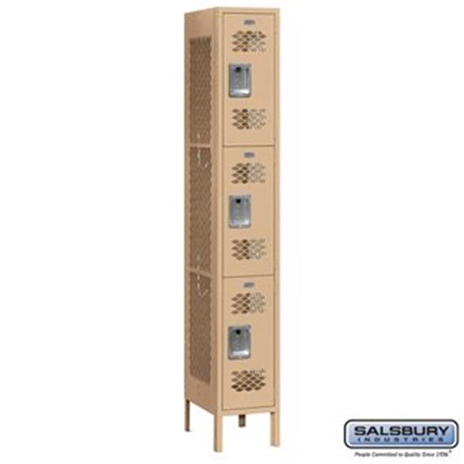 Vented Metal Locker - Triple Tier - 1 Wide - 6 Feet High - 12 Inches ...