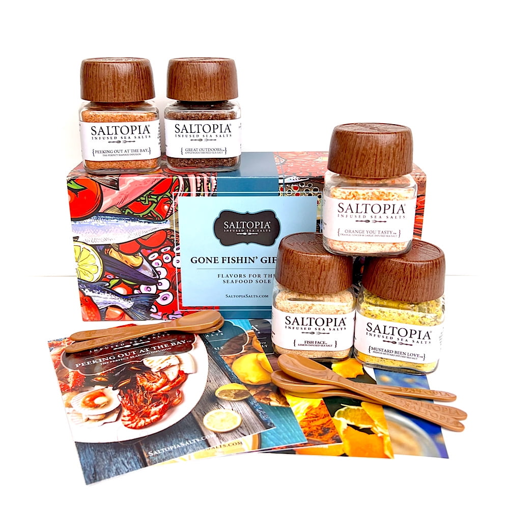 SALTOPIA GONE FISHIN, All Natural, Variety Set of 5 Different Flavor ...