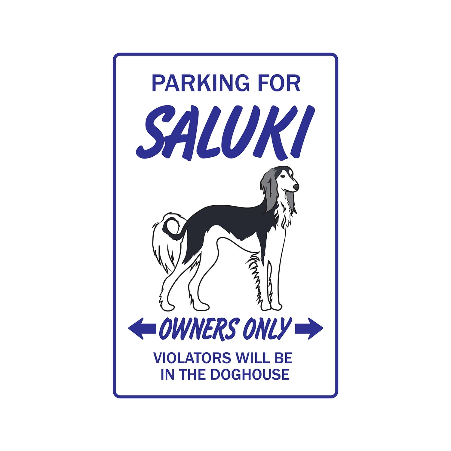 SALUKI Aluminum Sign dog pet parking Aluminum Signs hound veterinarian ...